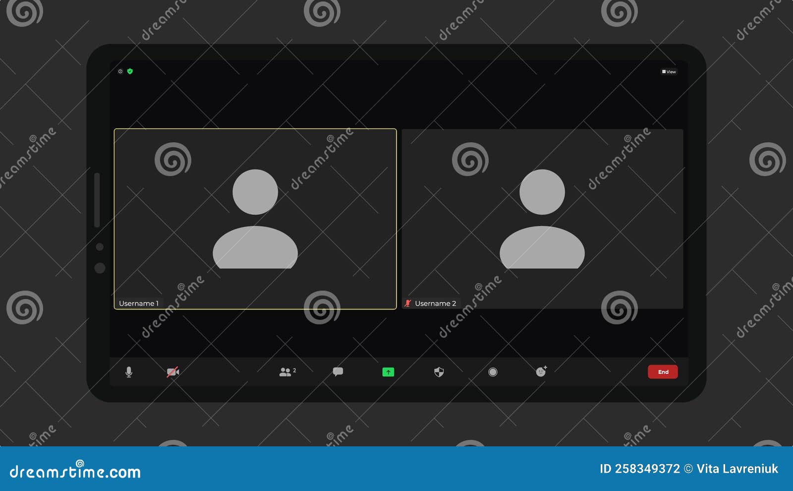 Template Video Conference User Interface. Application for Social ...