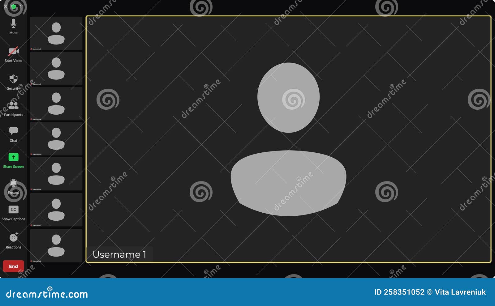 Template Video Conference User Interface. Application for Social ...