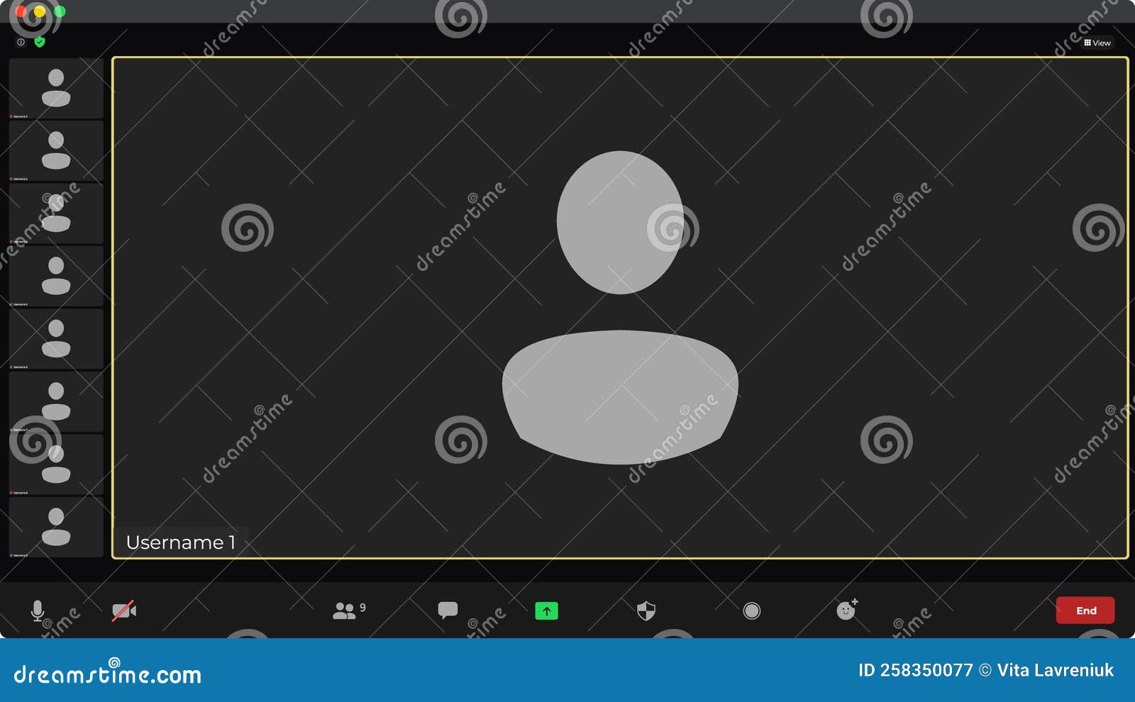 Template Video Conference User Interface. Application for Social ...