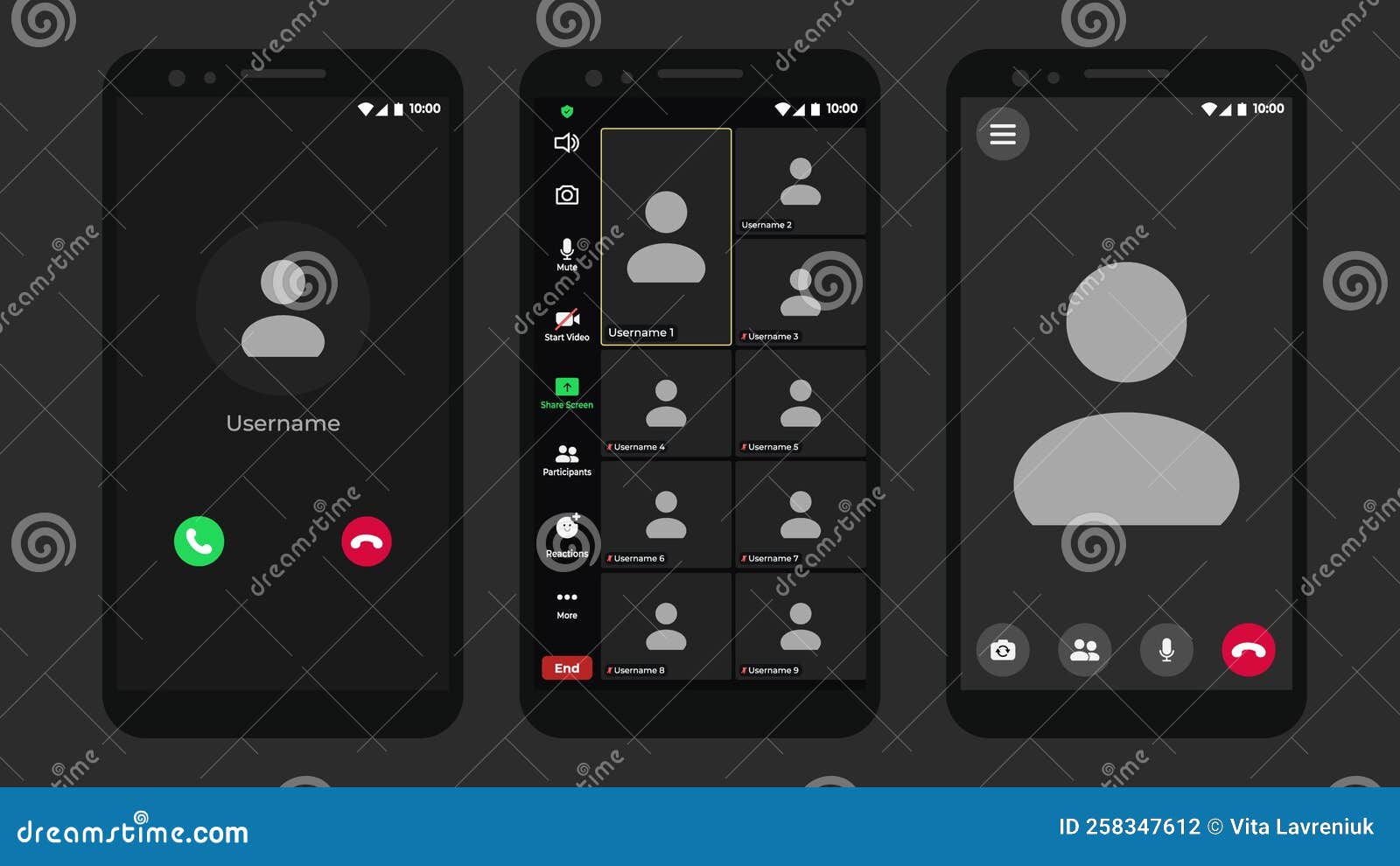 Template Video Conference User Interface. Application for Social ...