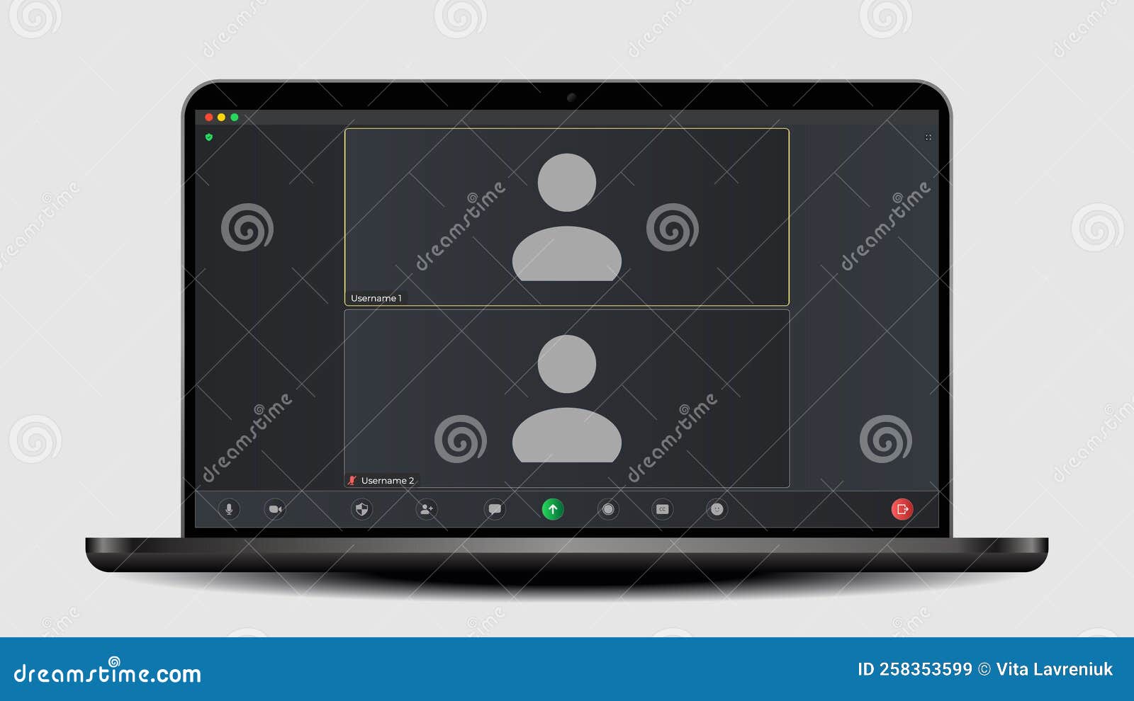 Template Video Conference User Interface. Application for Social ...