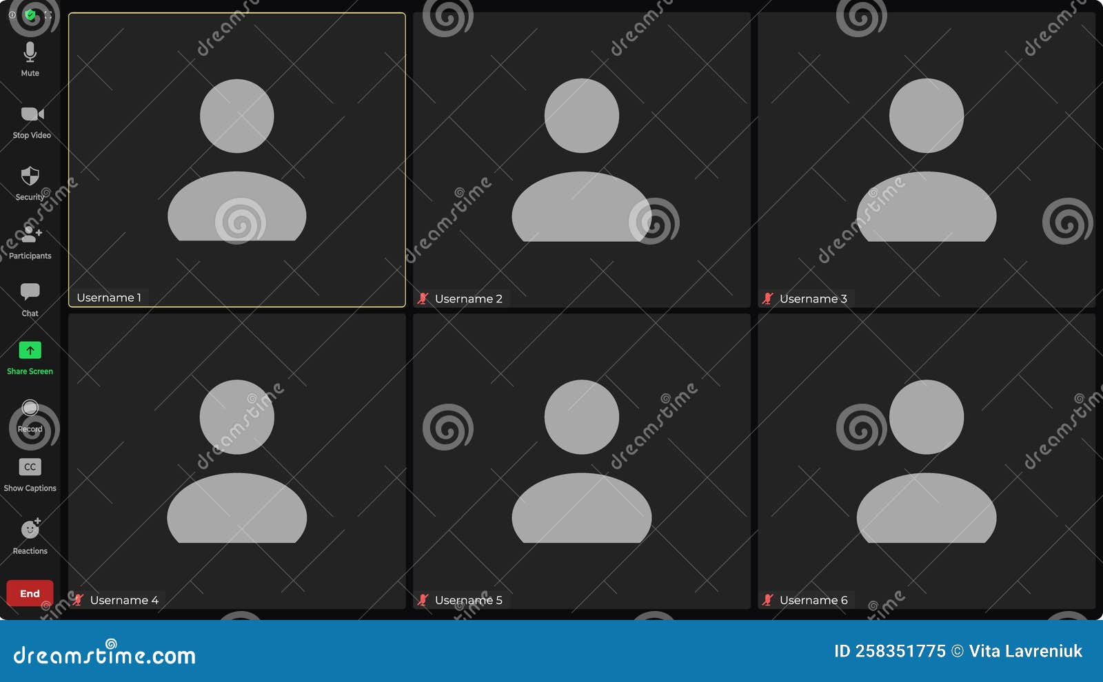 Template Video Conference User Interface. Application for Social ...