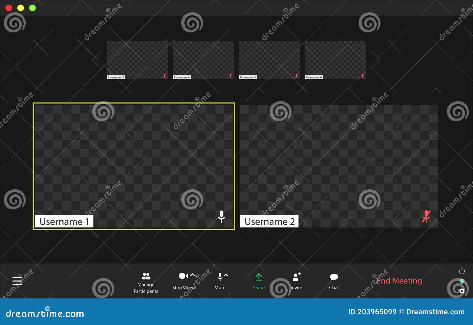 Template Video Conference User Interface, Video Conference Calls Window ... Template Video Conference User Interface, Video Conference Calls Window ...