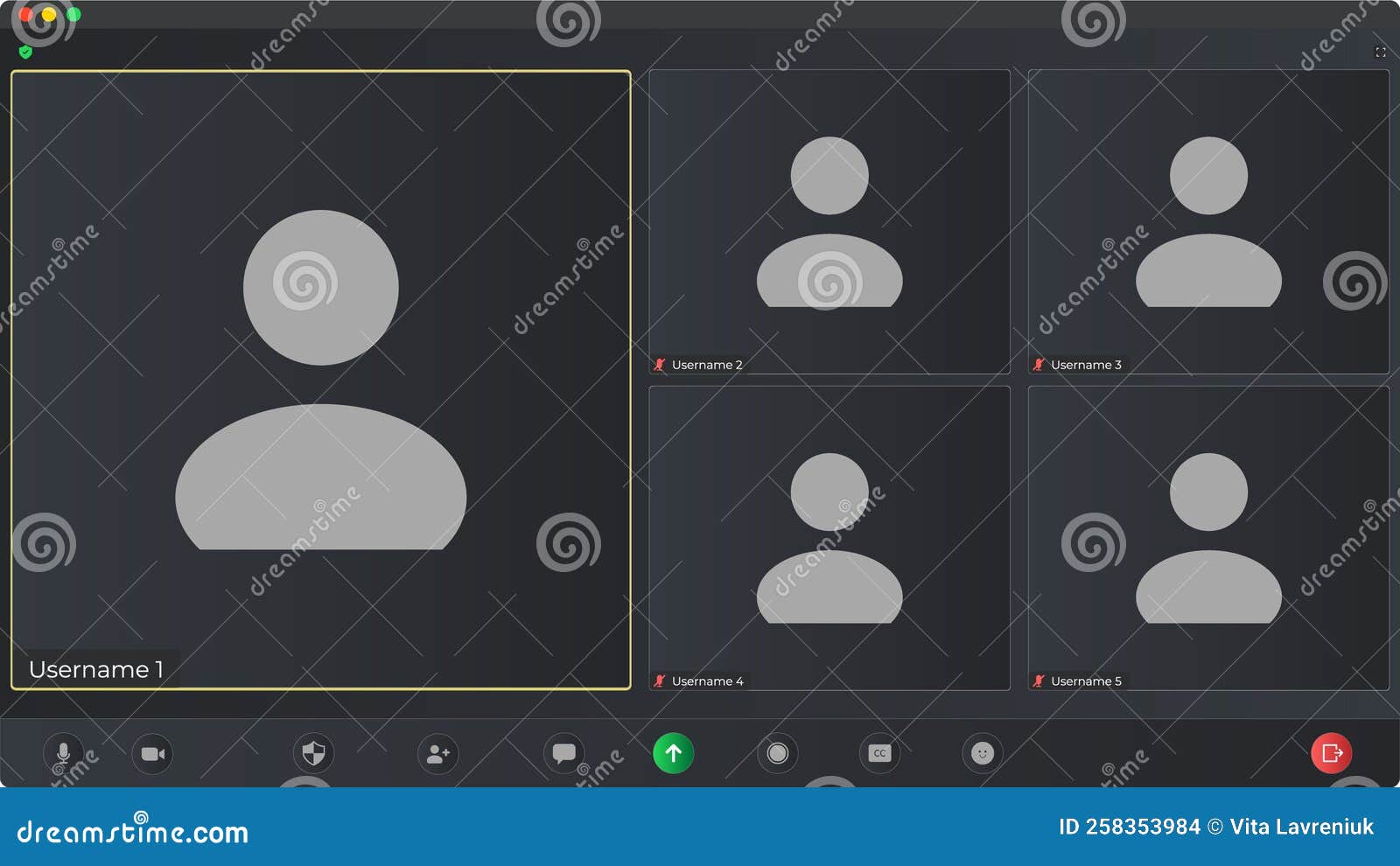 Template Video Conference User Interface. Application for Social ...
