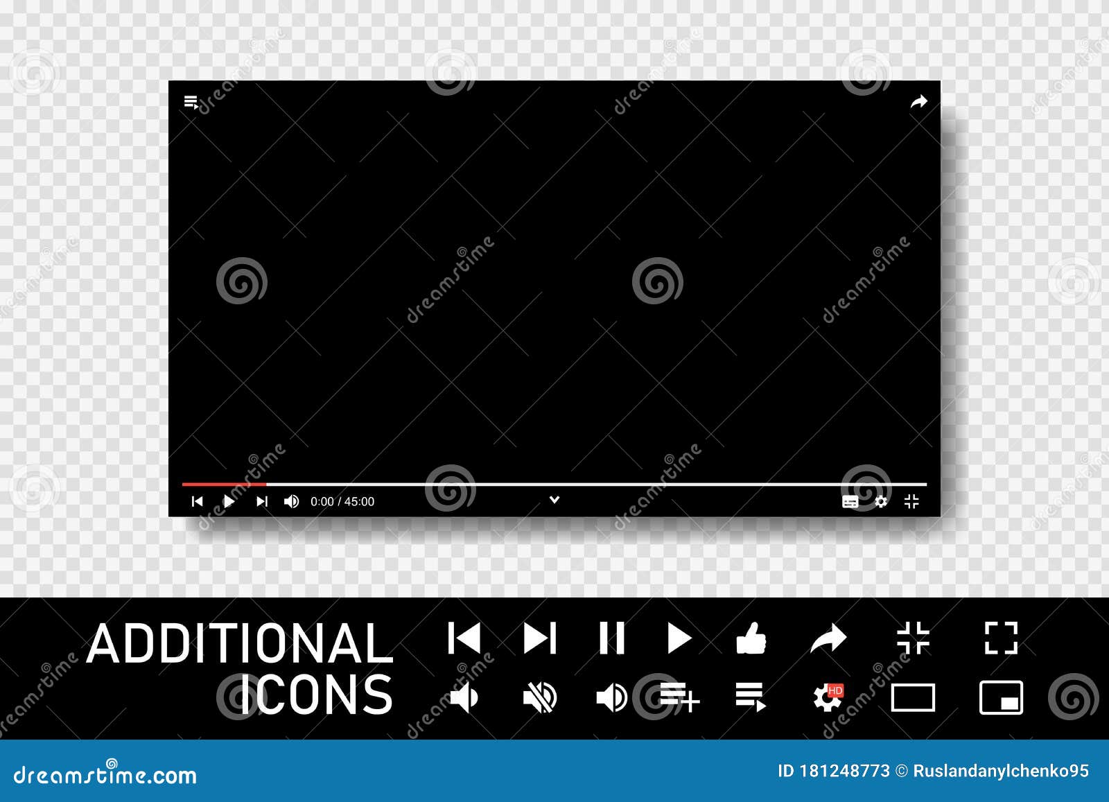 Template Video Frame. Video Player Layout. Video Content Mockup. Social ...