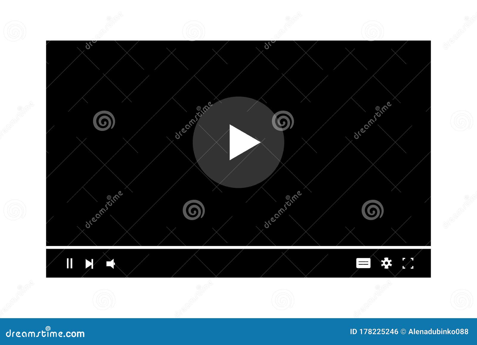 Template Video Frame. Video Player for Web and Mobile Apps Stock Vector ...