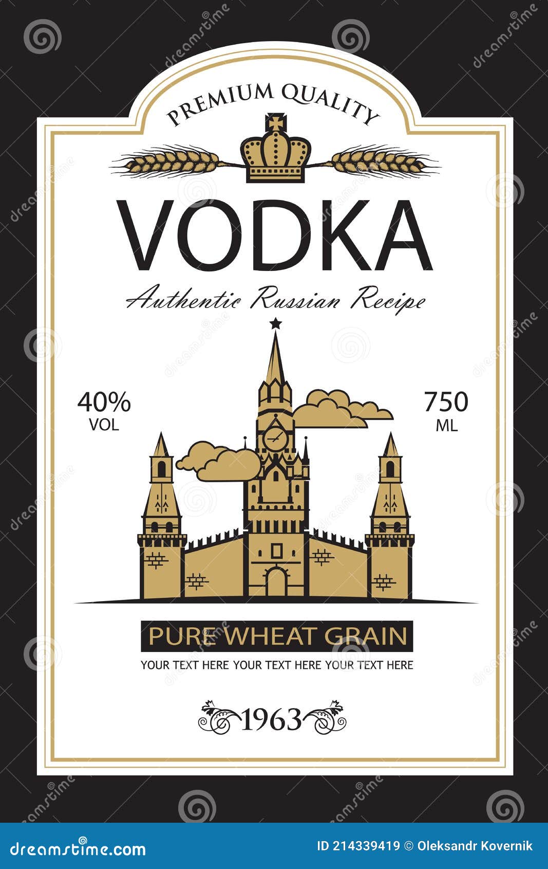 Vodka labels set stock vector. Illustration of drink - 214339419
