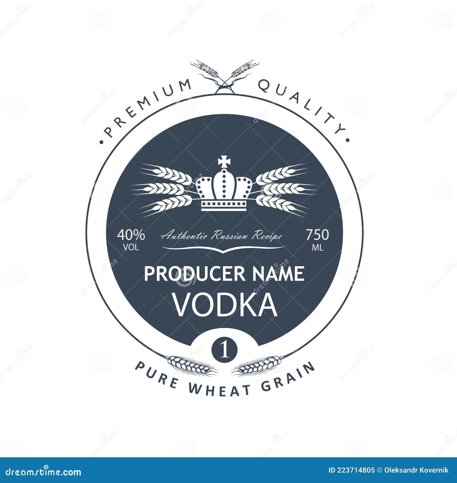 Template vodka label stock vector. Illustration of emblem - 223714805