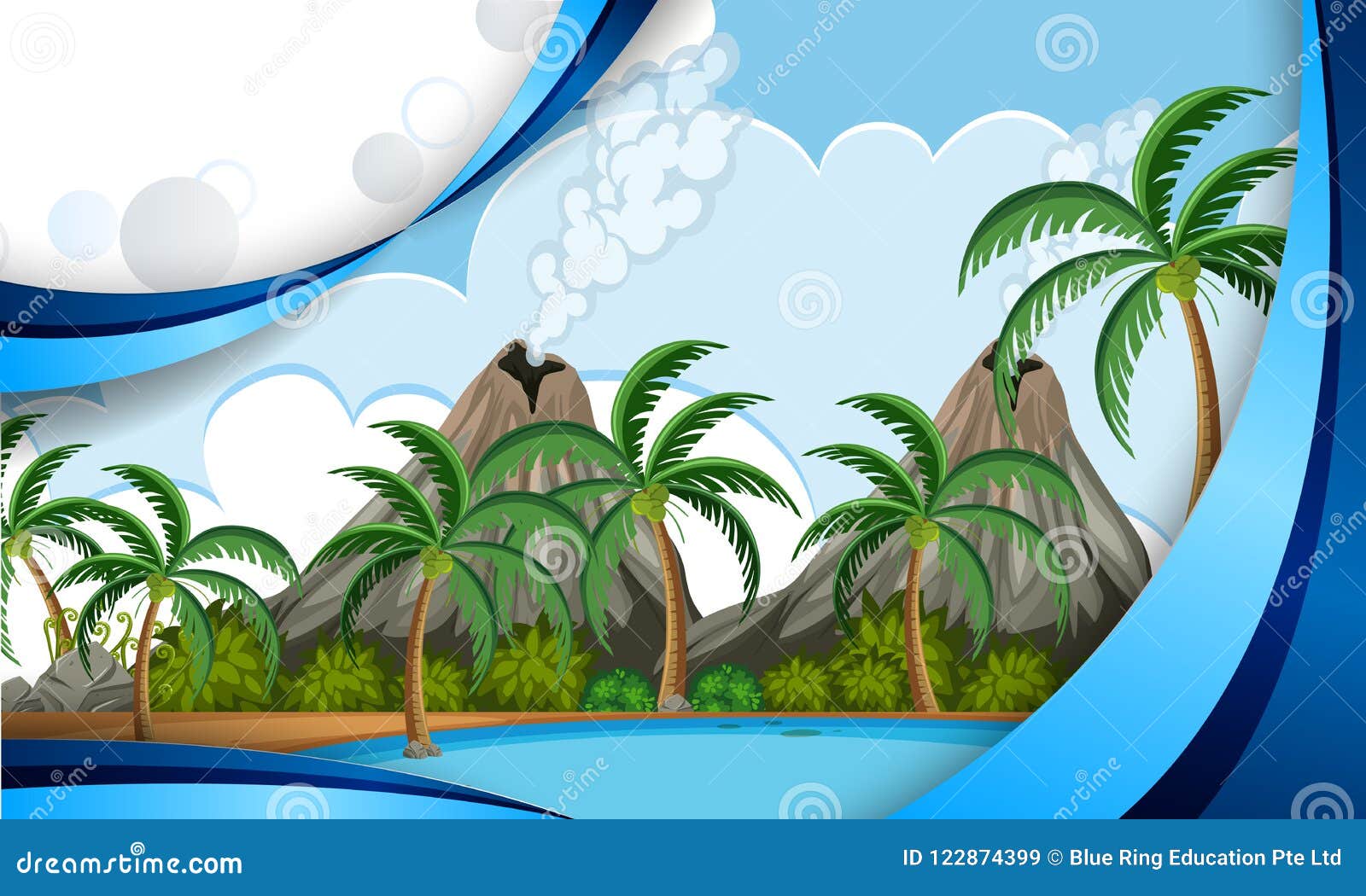 A Template of Volcano Island Stock Vector - Illustration of ...