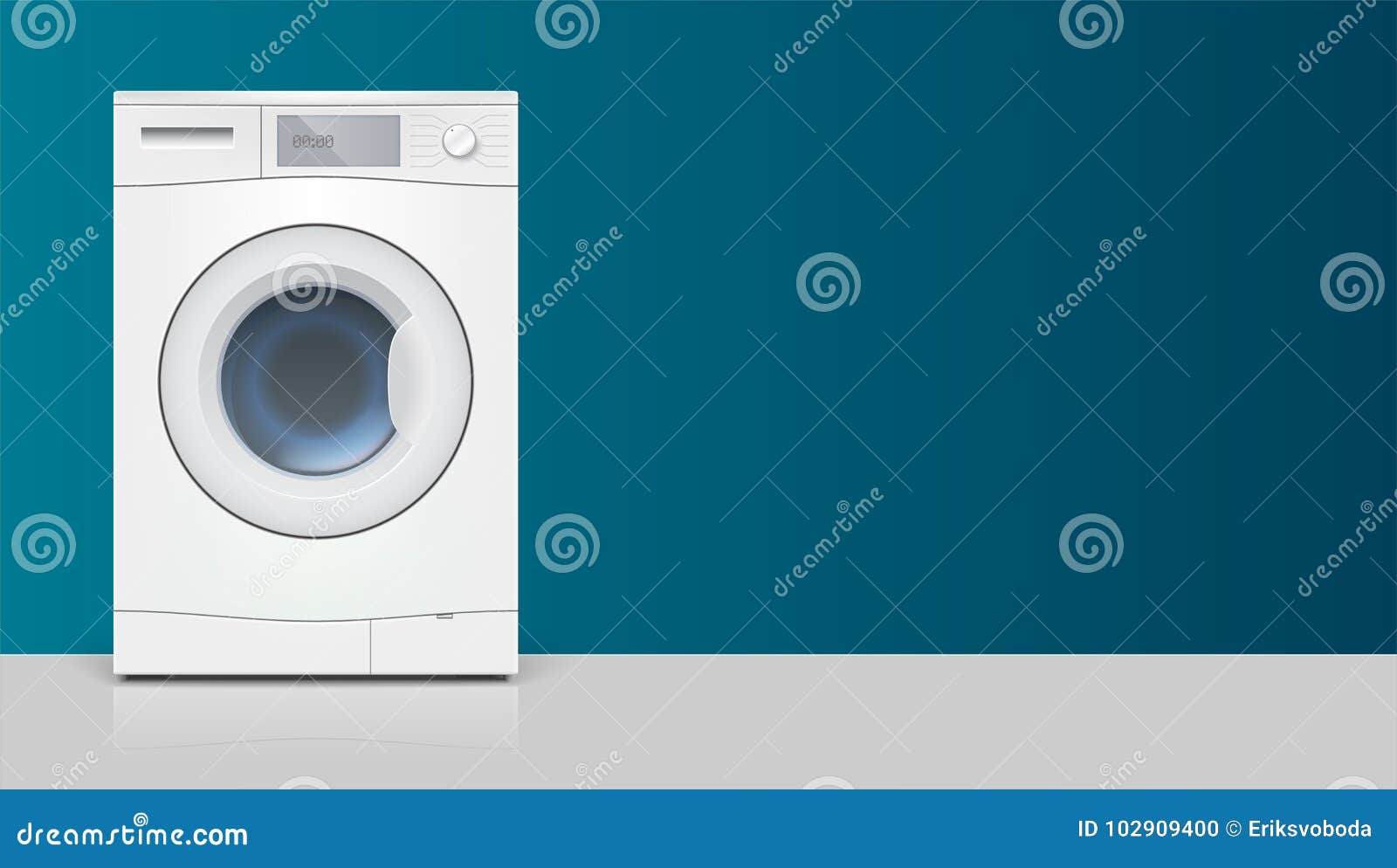 Template with Washing Machine for Advertisement on Horizontal Long ...