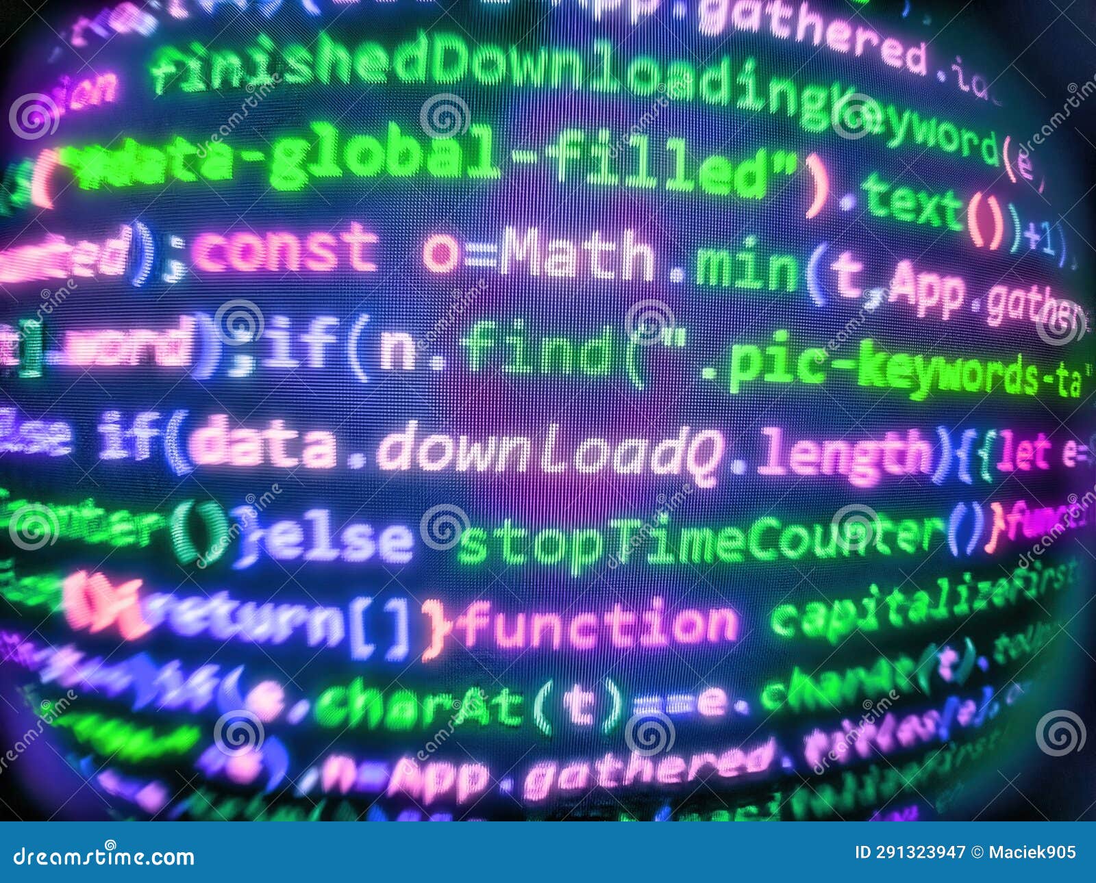 Template of Website, Selective Focus. Digital Abstract Bits Data Stream, Cyber Pattern Digital ...
