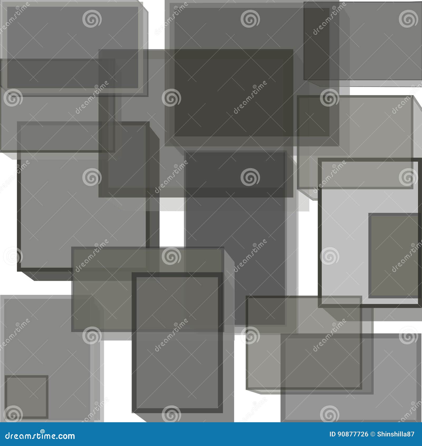 Template on White Background with Cubes Stock Vector - Illustration of ...