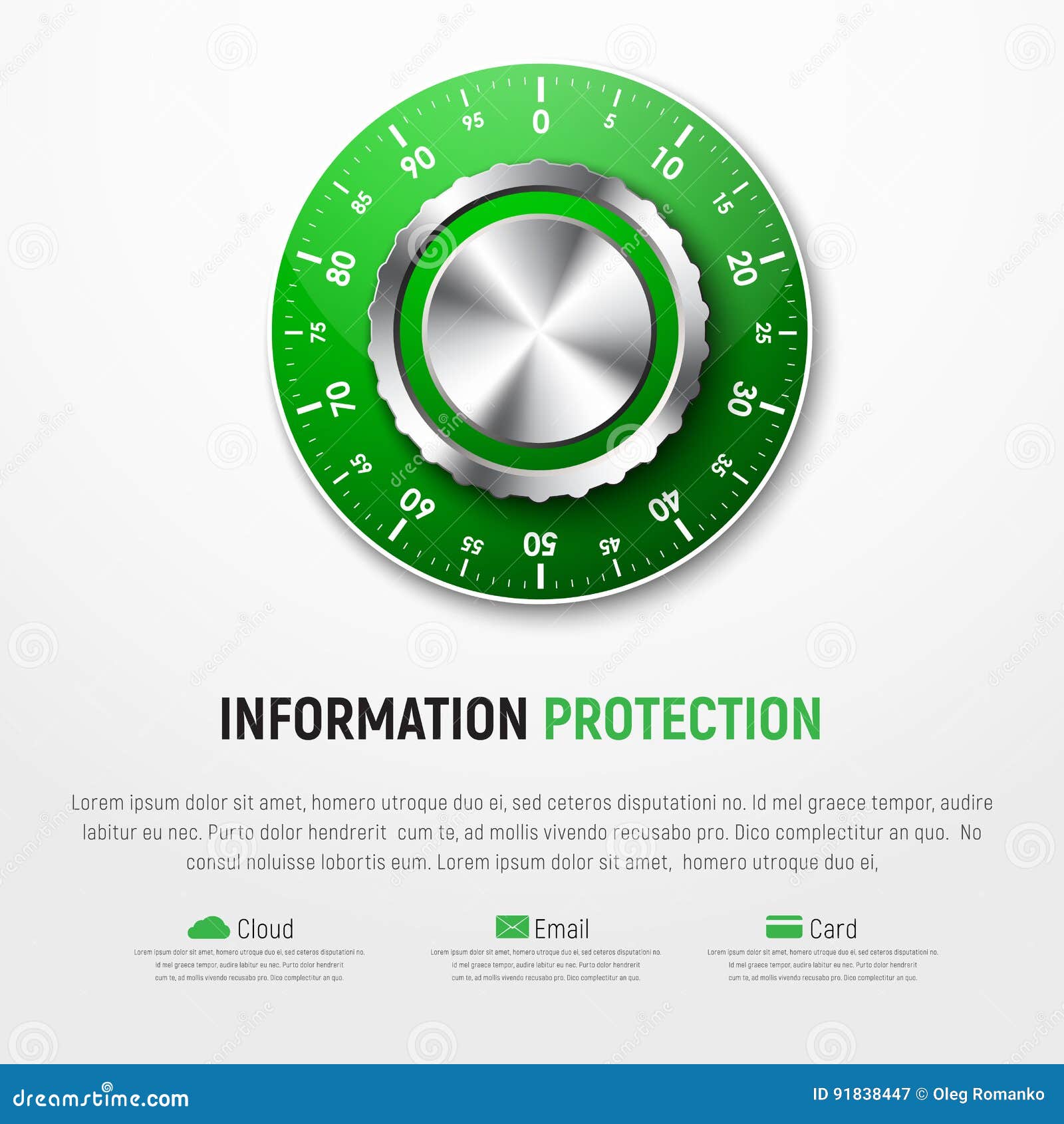 Template of White Banner with Green Mechanical Combination Lock Stock ...