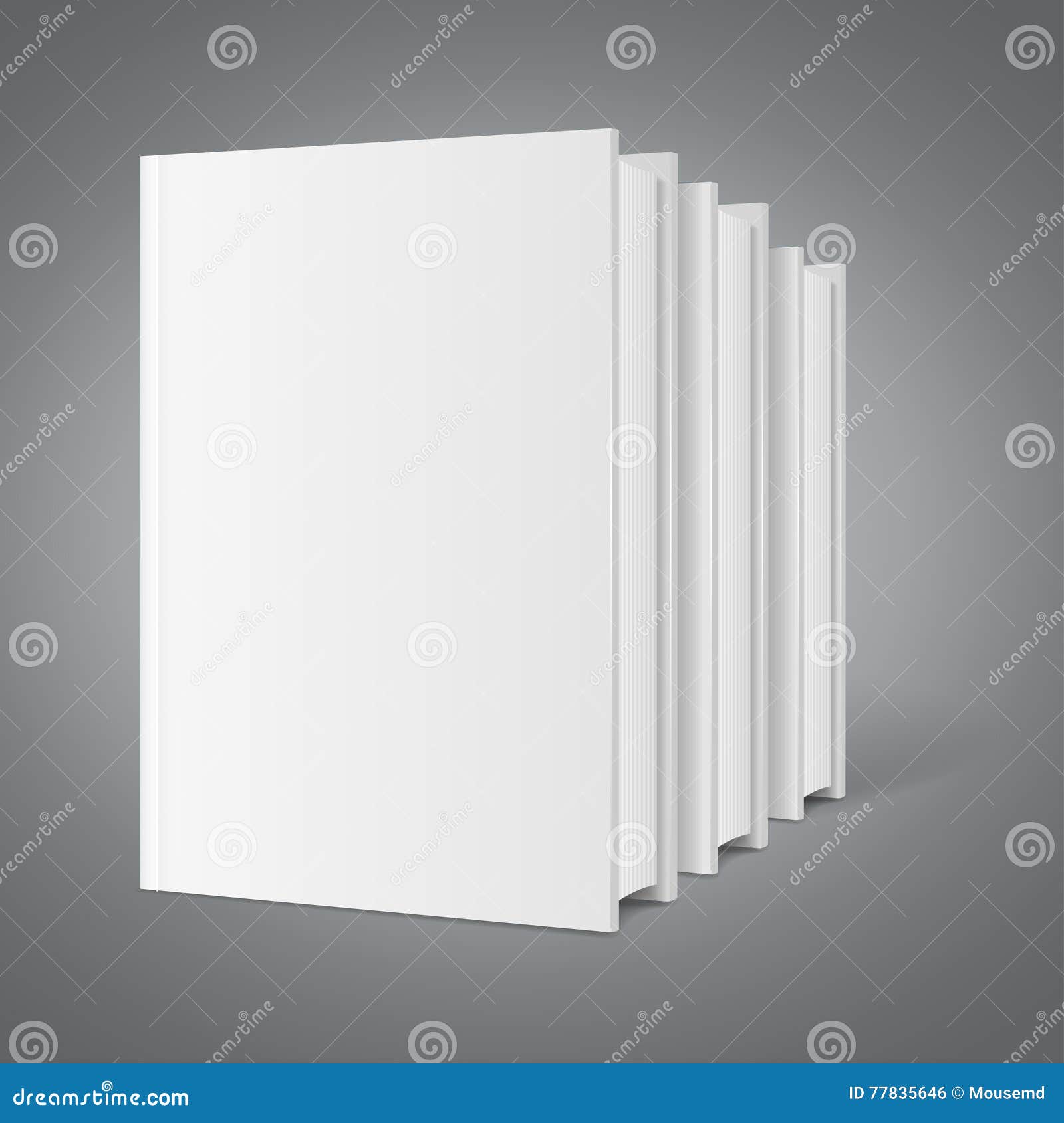 Template White Blank Book Stack. Vector Stock Vector - Illustration of ...