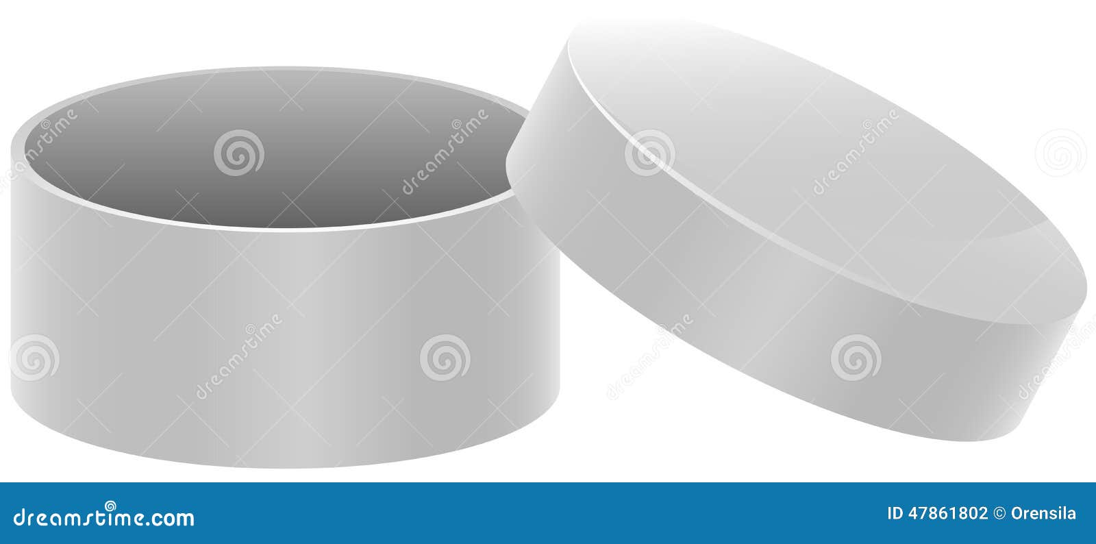 Template White Round Open Box Stock Vector - Illustration of container ...