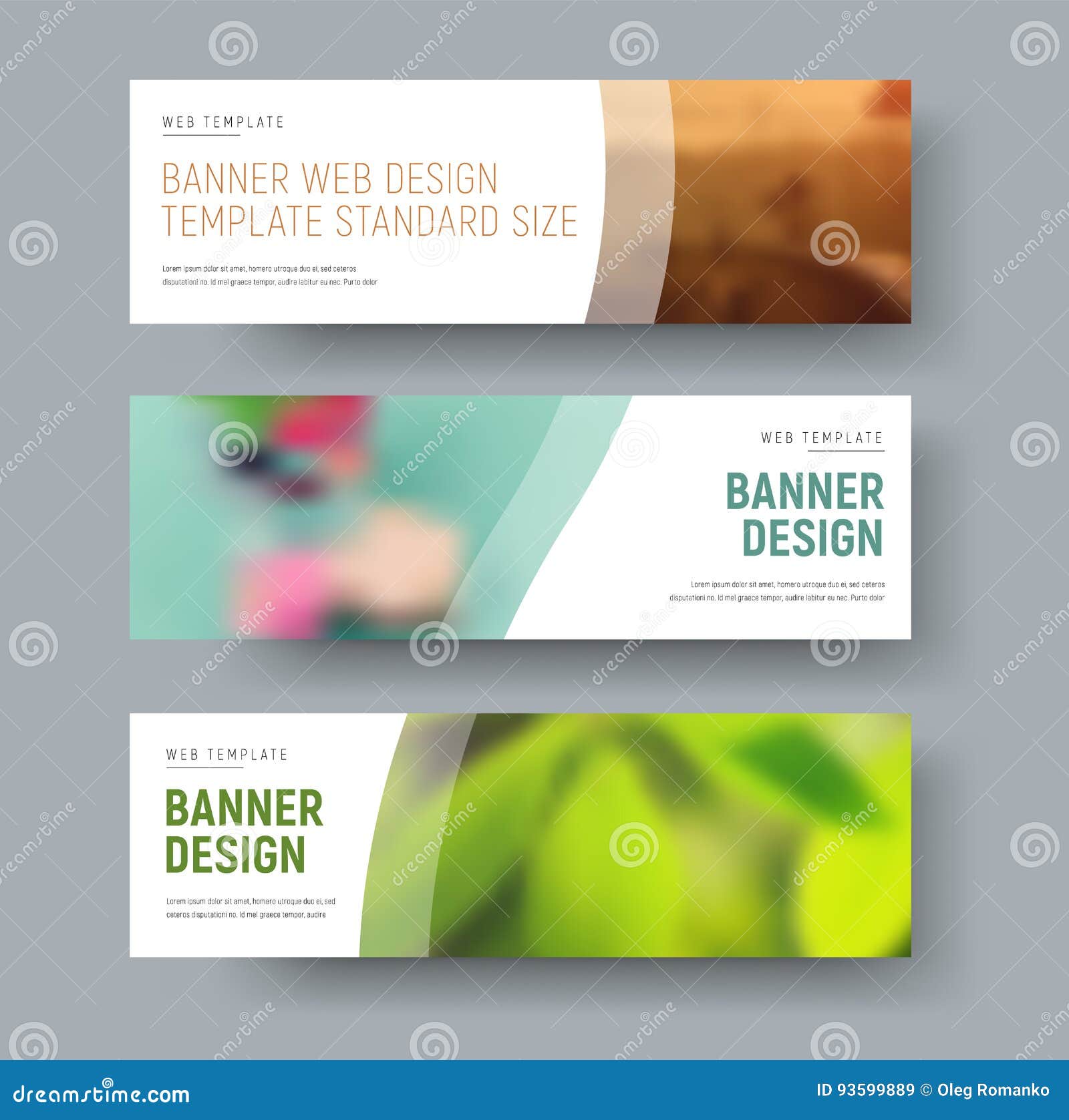 Template of White Standard Web Banners with Space for Photo and Stock ...