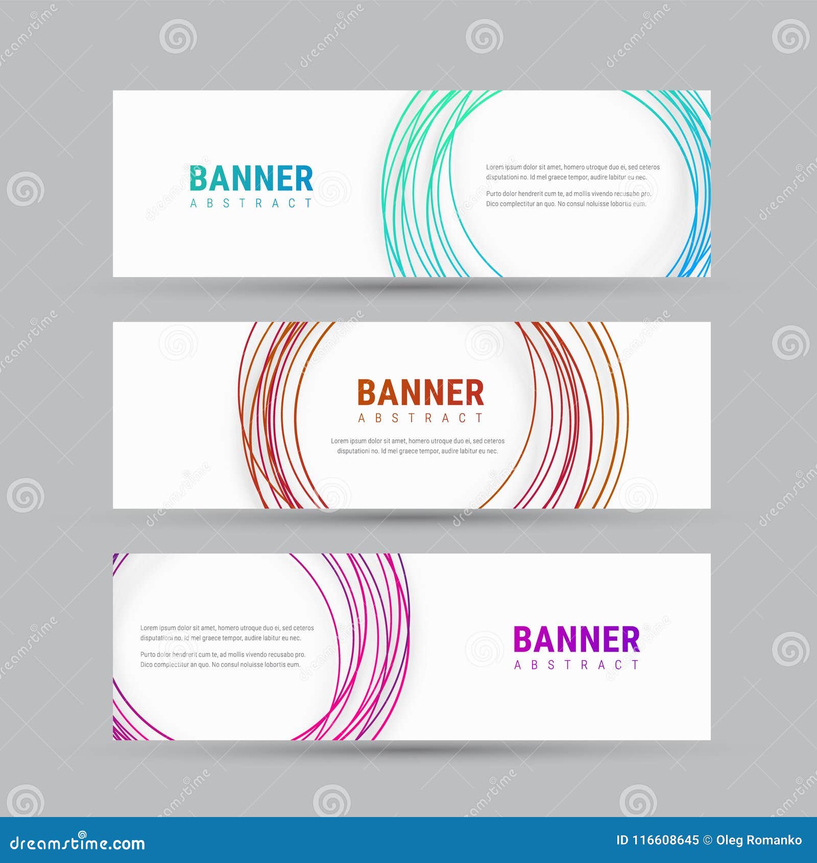 Template of a White Vector Banner with Abstract Circles. Stock Vector ...