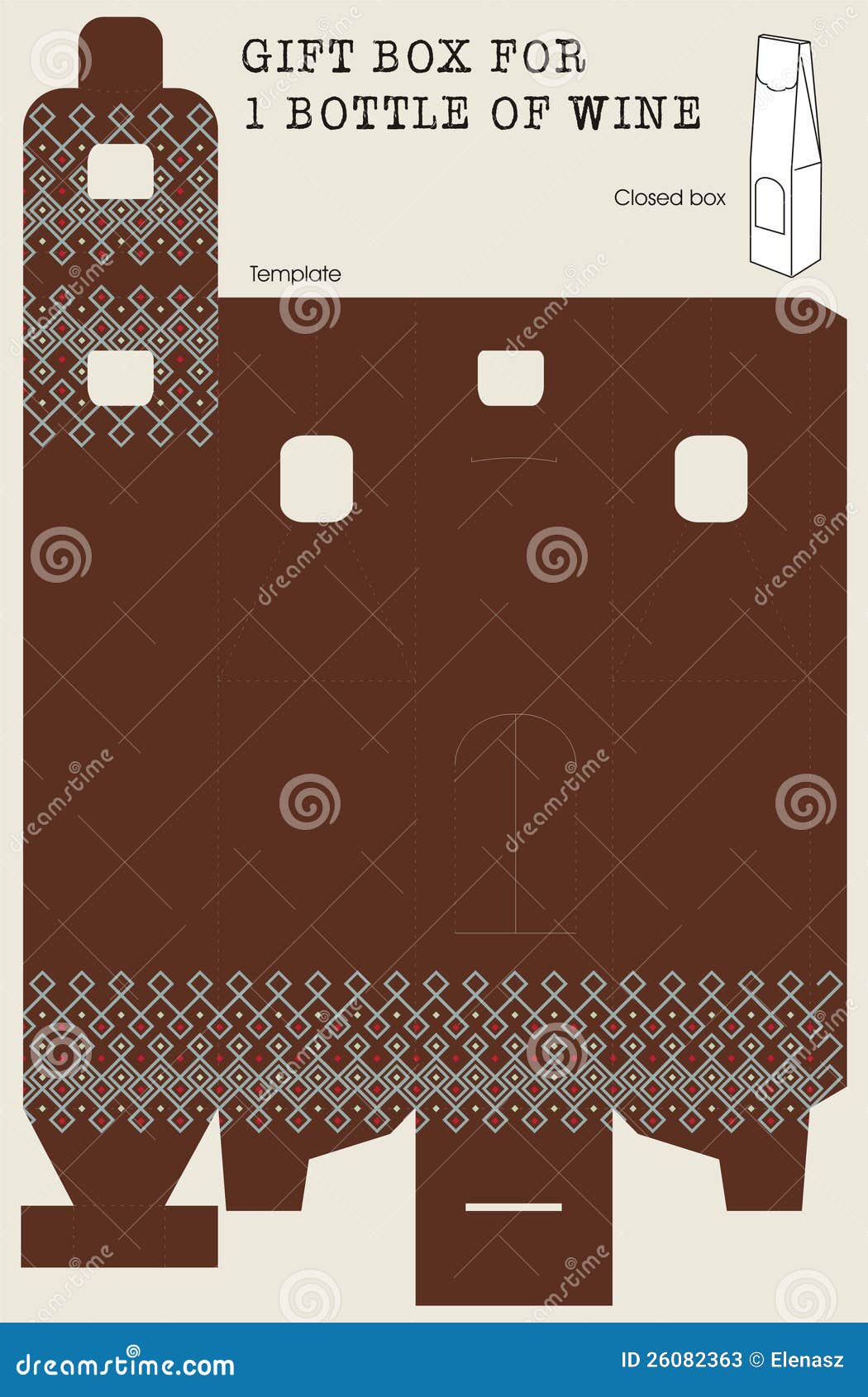 Template for wine gift box stock vector. Illustration of layout - 26082363