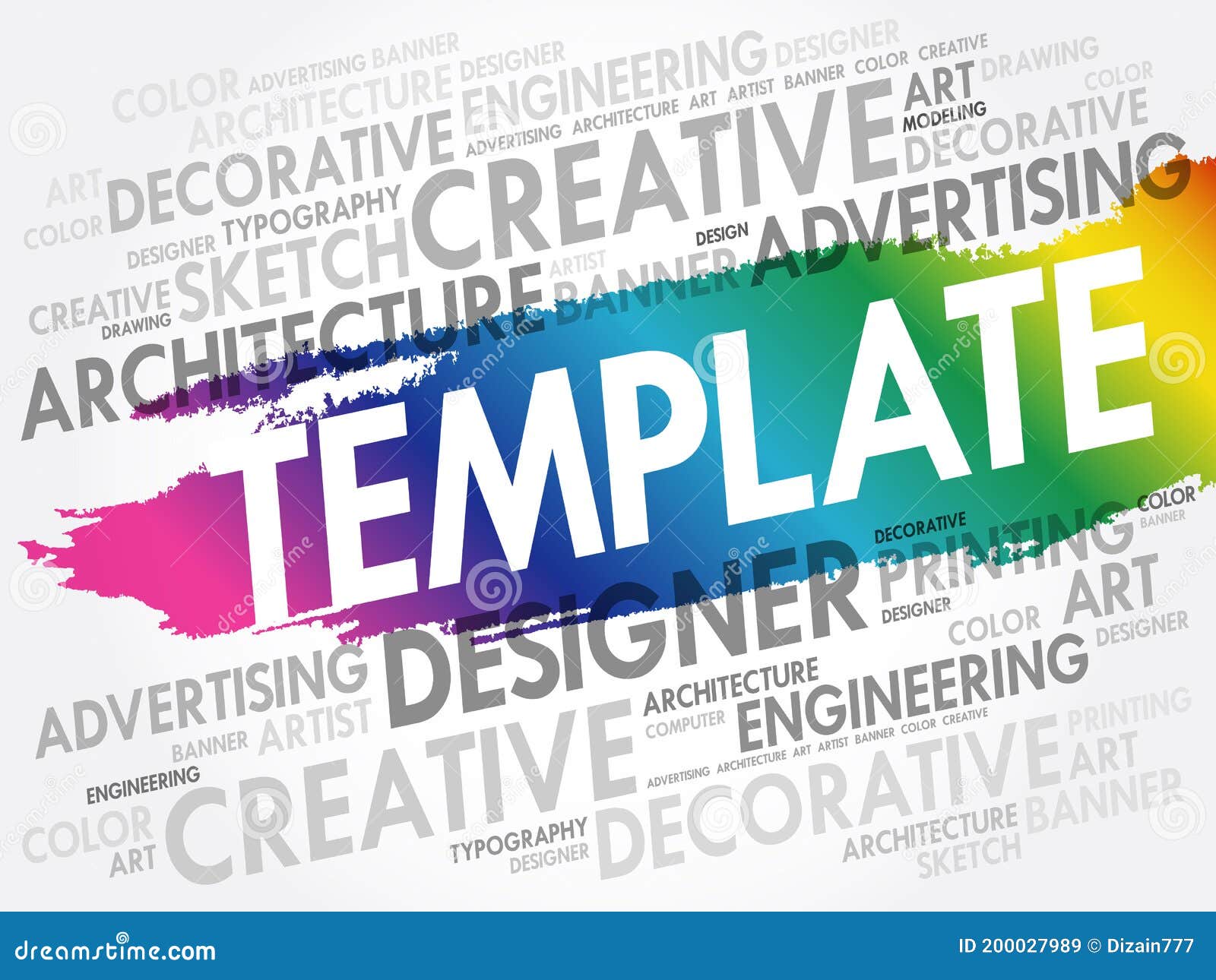 TEMPLATE Word Cloud, Creative Concept Stock Illustration - Illustration ...