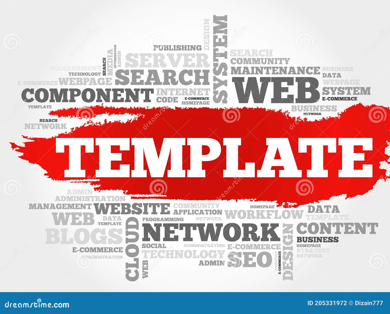 TEMPLATE word cloud stock illustration. Illustration of hand - 205331972