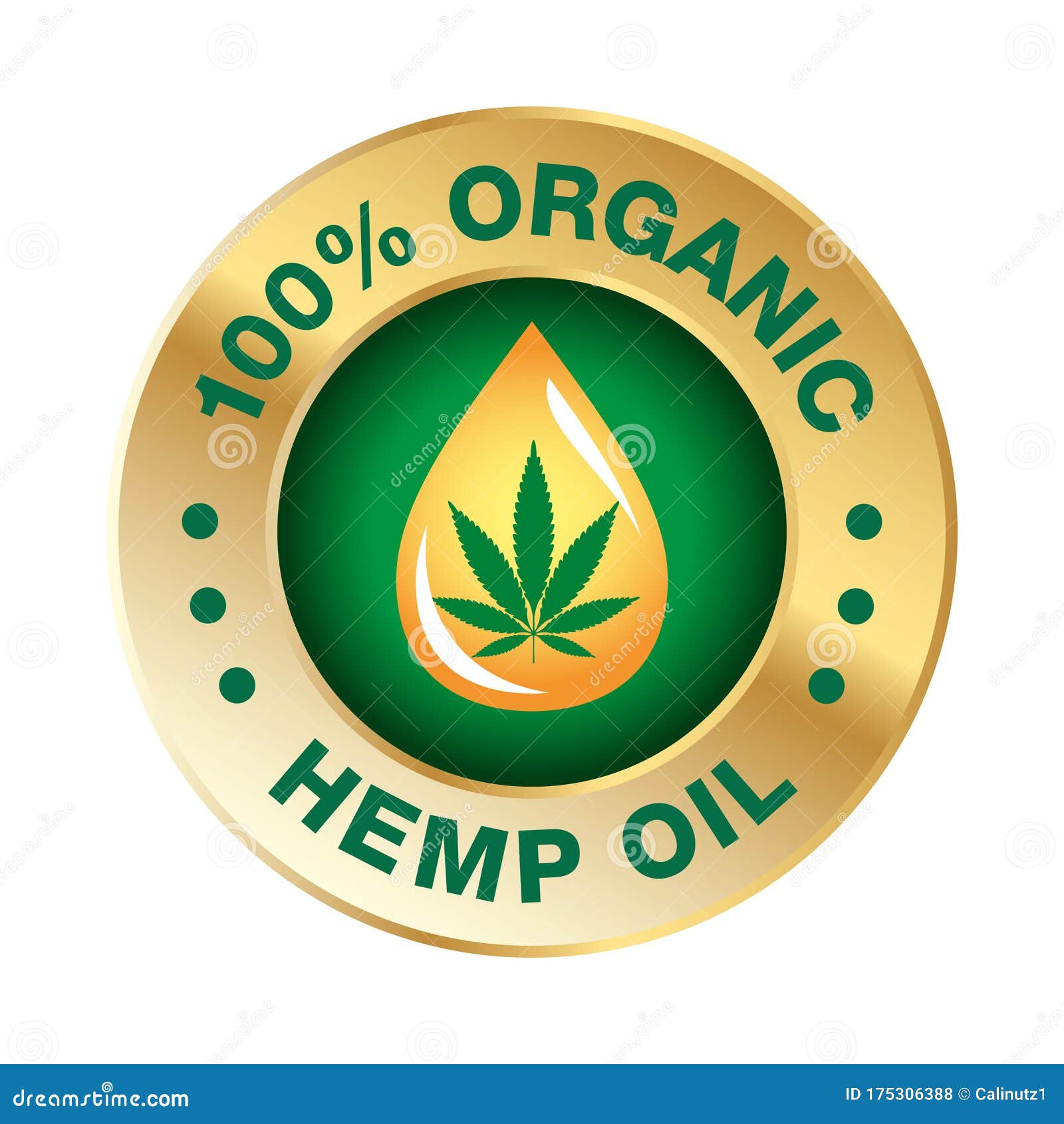 Hemp CBD Oil Icon 100 Pure, Organic, Natural - Vector Stock Vector ...