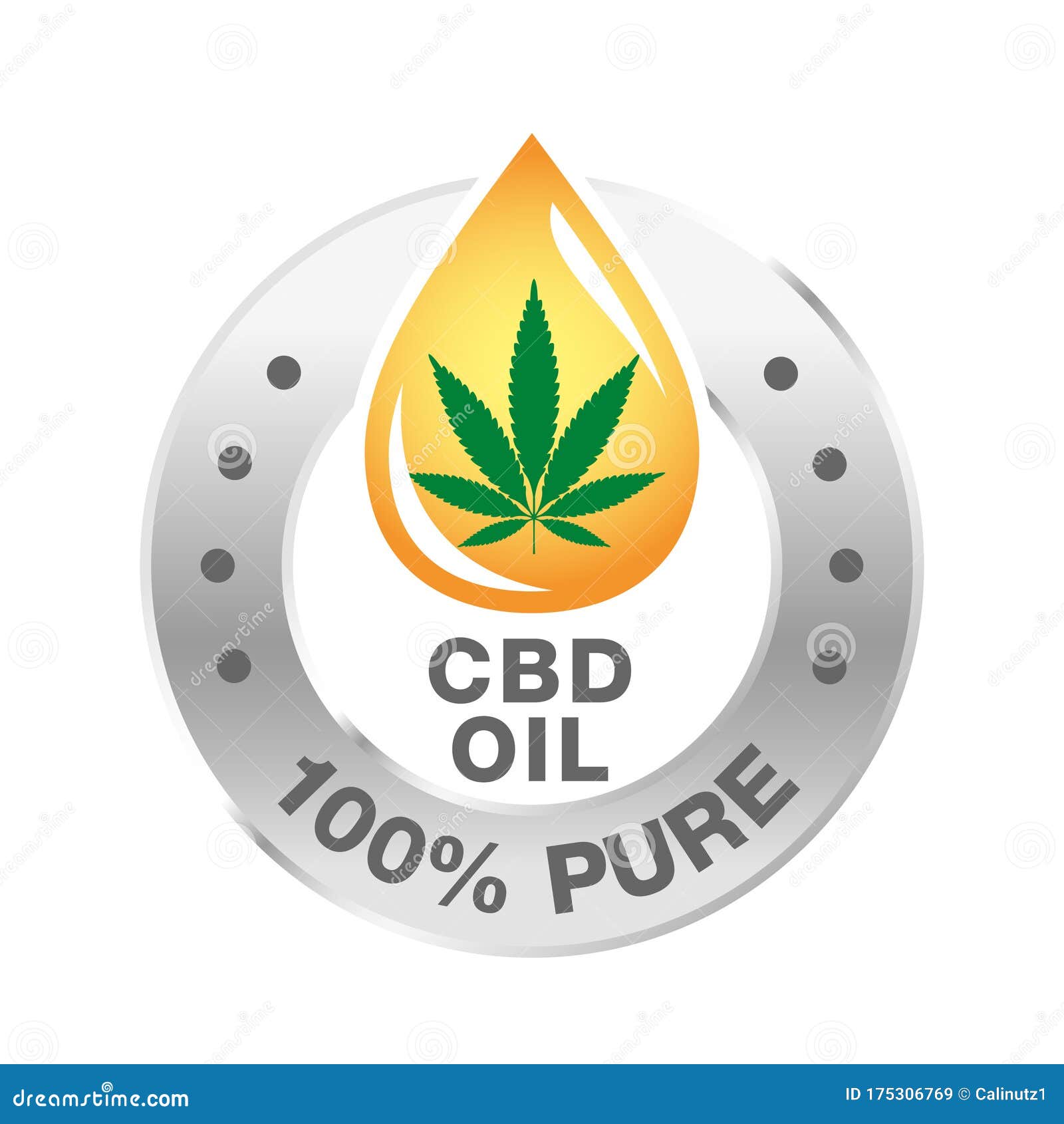 Hemp CBD Oil Icon 100 Pure, Organic, Natural - Vector Stock Vector ...