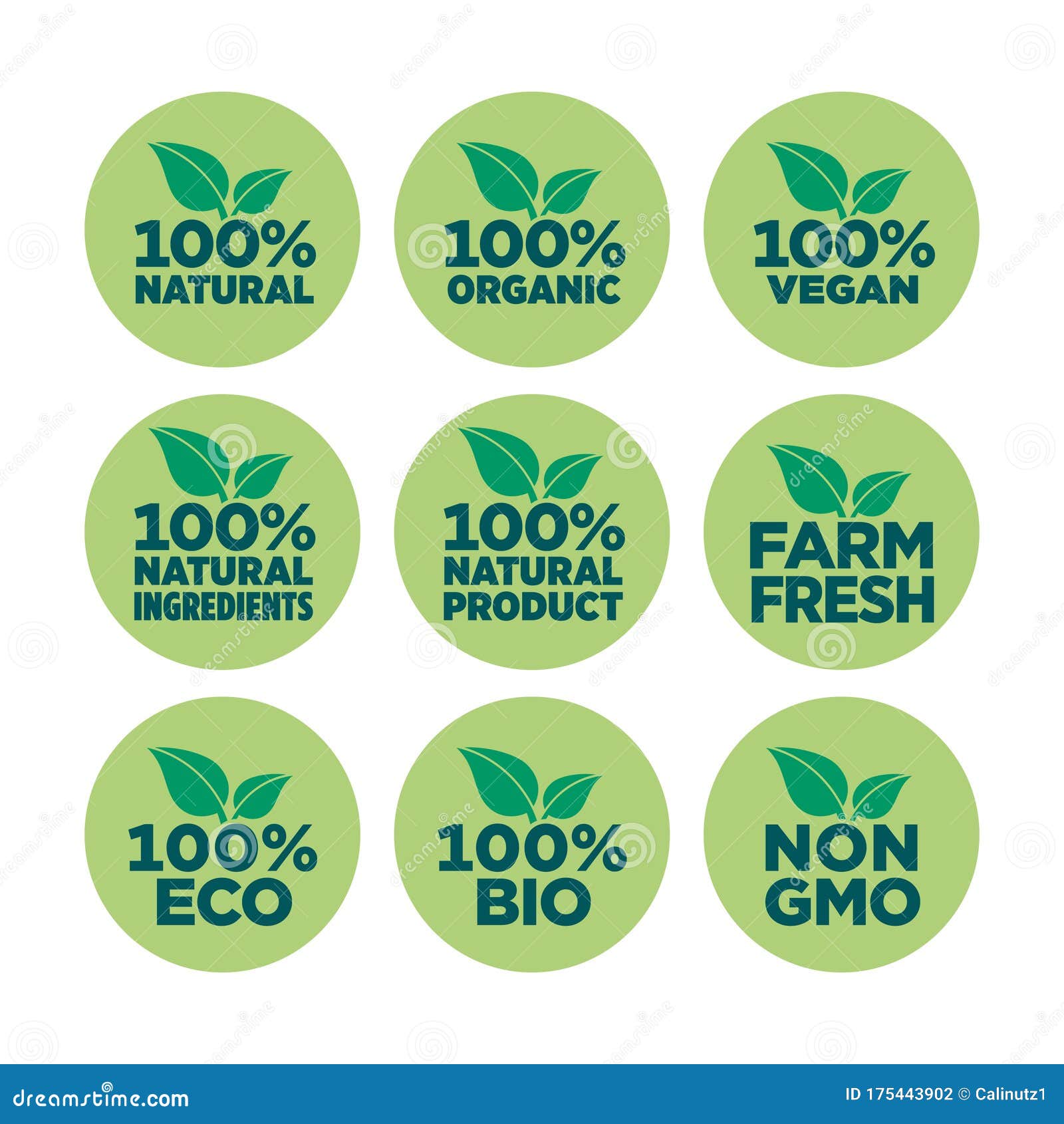 100 Natural Healthy Products Icon Set Stock Vector - Illustration of ...