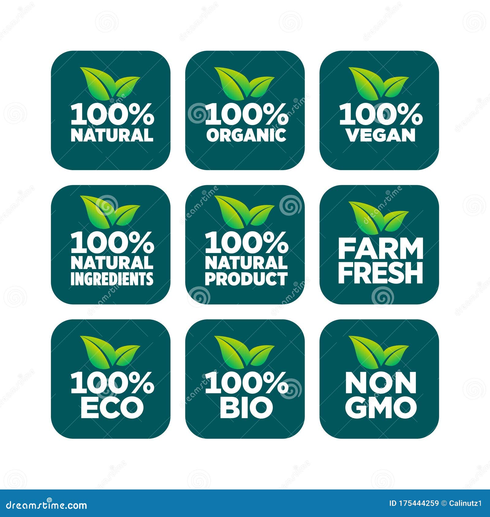 100 Natural Healthy Products Icon Set Stock Vector - Illustration of ...