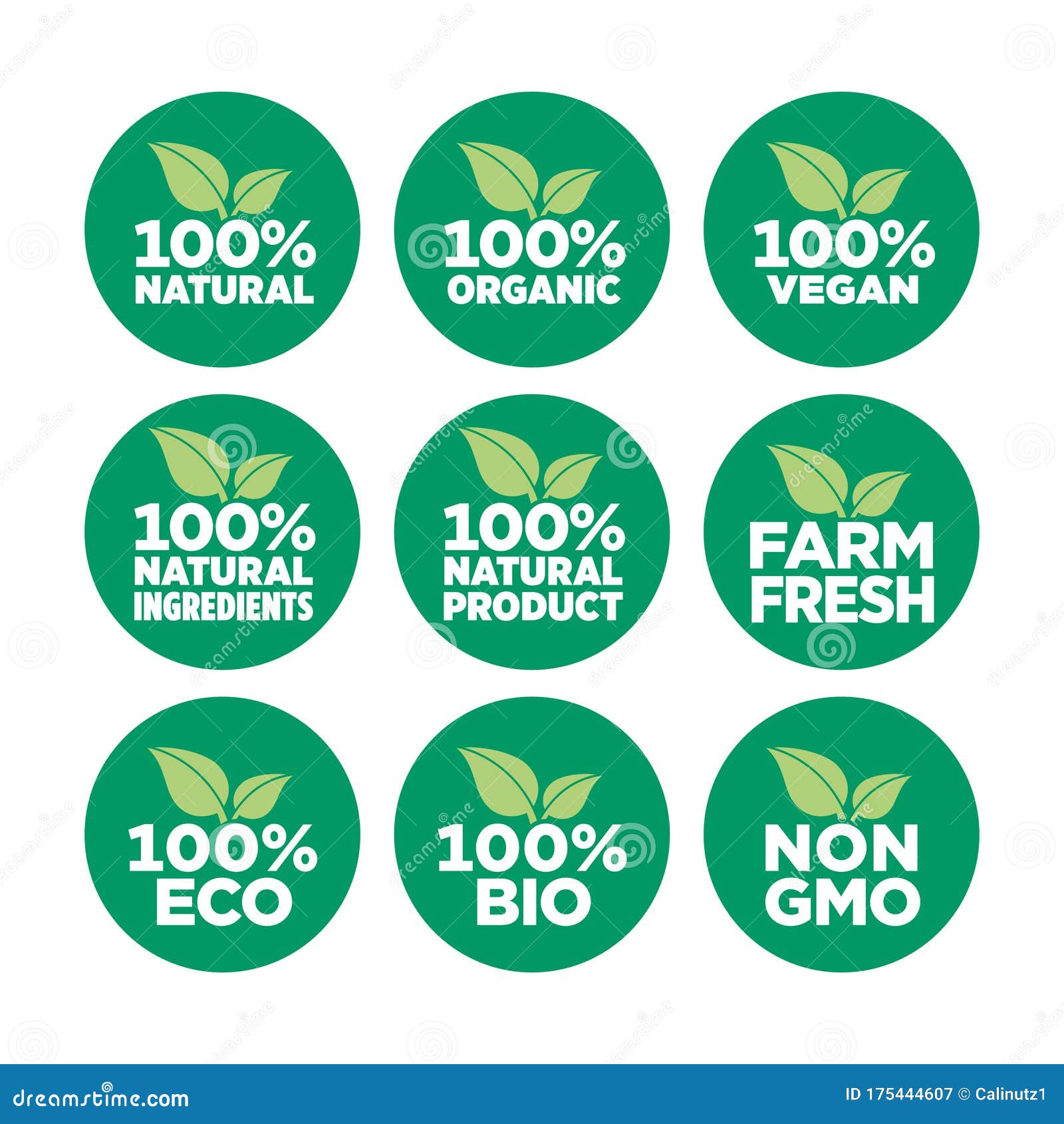 100 Natural Healthy Products Icon Set Stock Vector - Illustration of ...