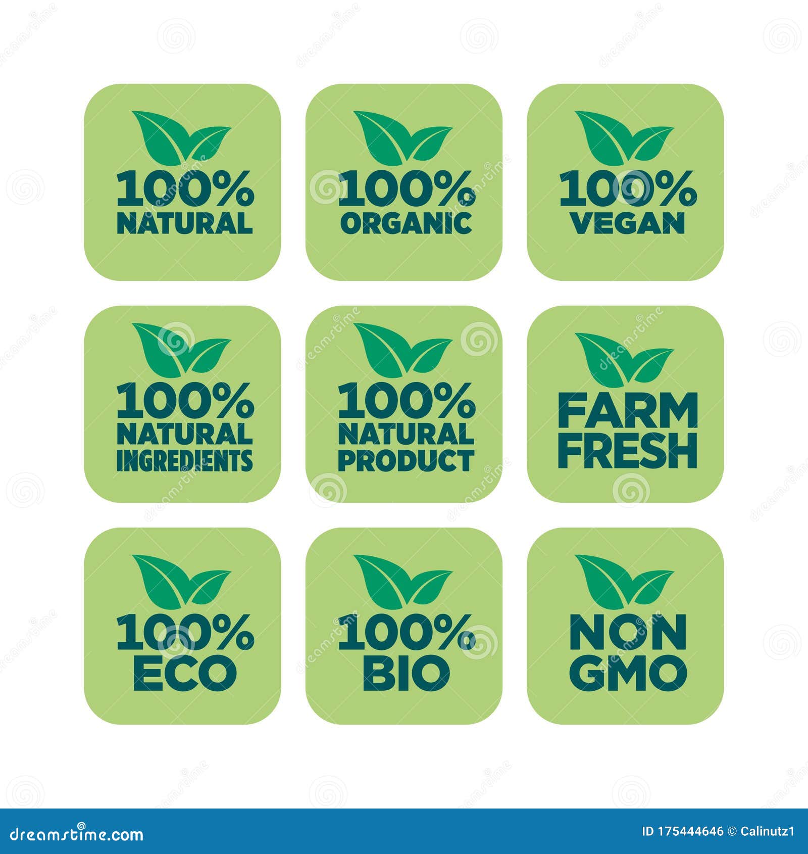 100 Natural Healthy Products Icon Set Stock Vector - Illustration of ...