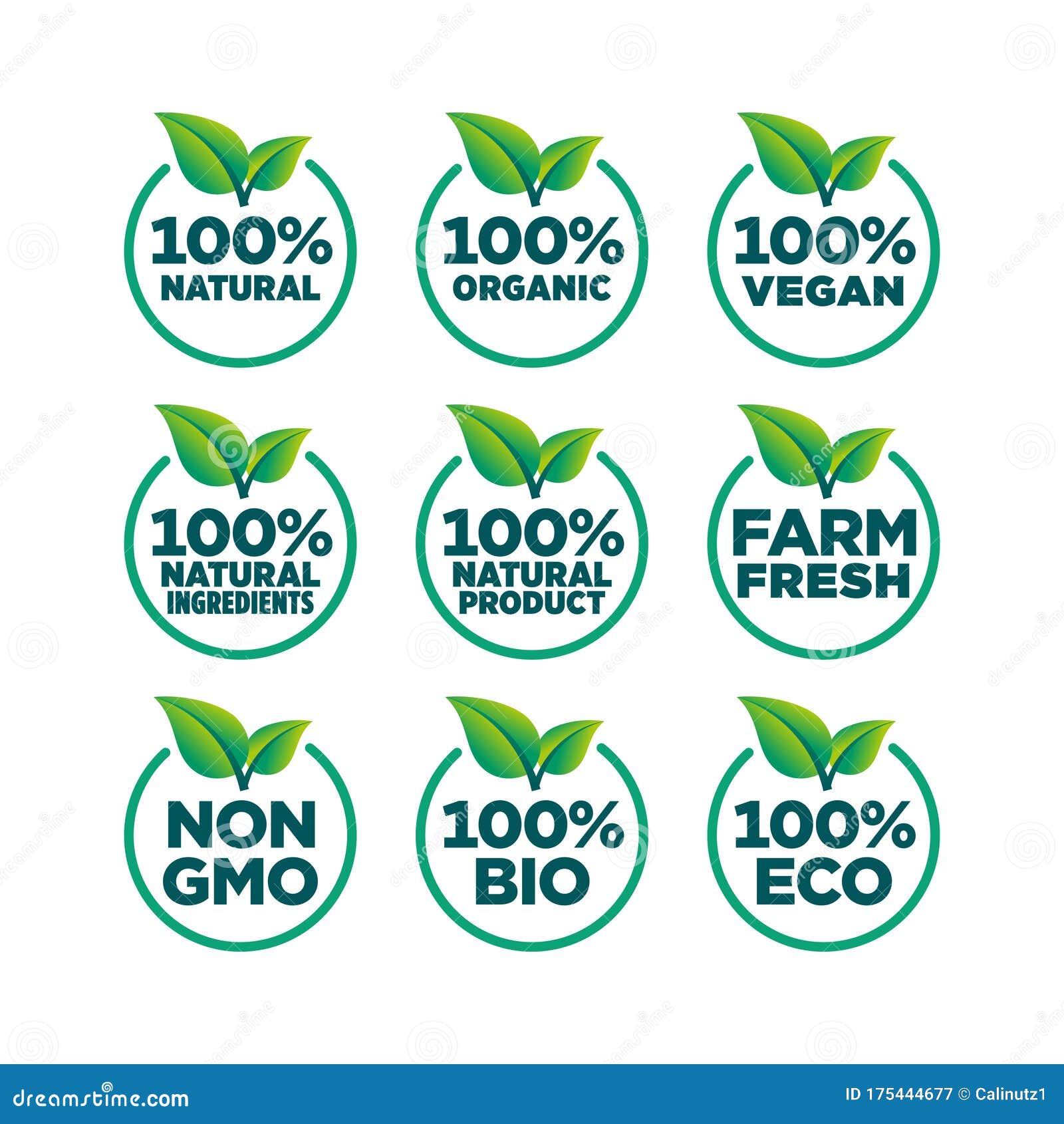 100 Natural Healthy Products Icon Set Stock Vector - Illustration of ...