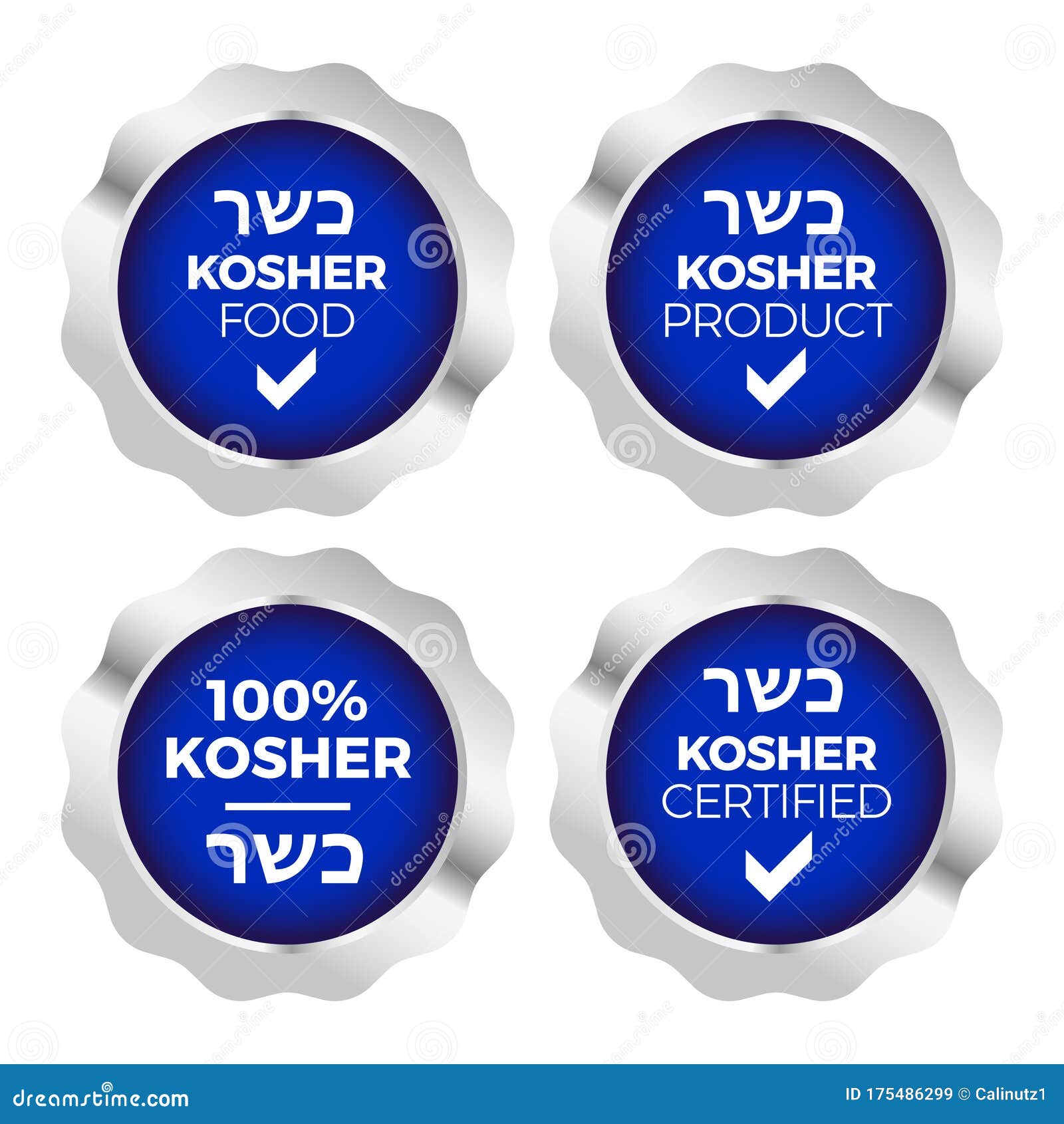 Kosher Food Appoved Icon Set Stock Vector - Illustration of concept ...