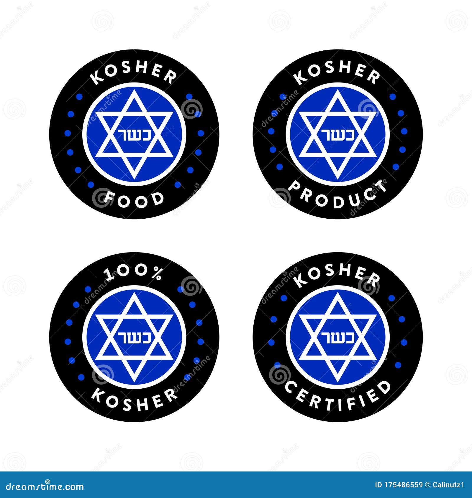 Kosher Food Appoved Icon Set Stock Vector - Illustration of healthy ...