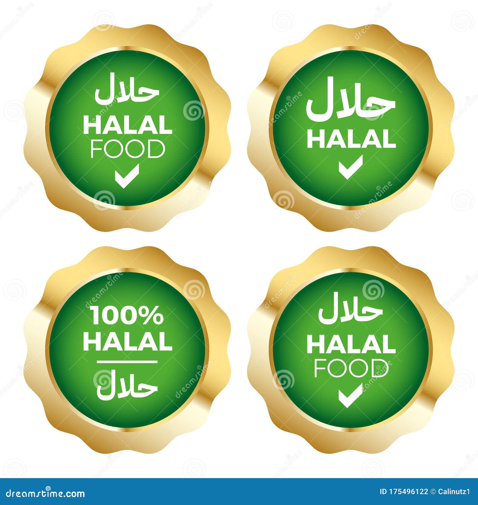 Halal Approved Vector Icons Set Stock Vector - Illustration of islamic ...