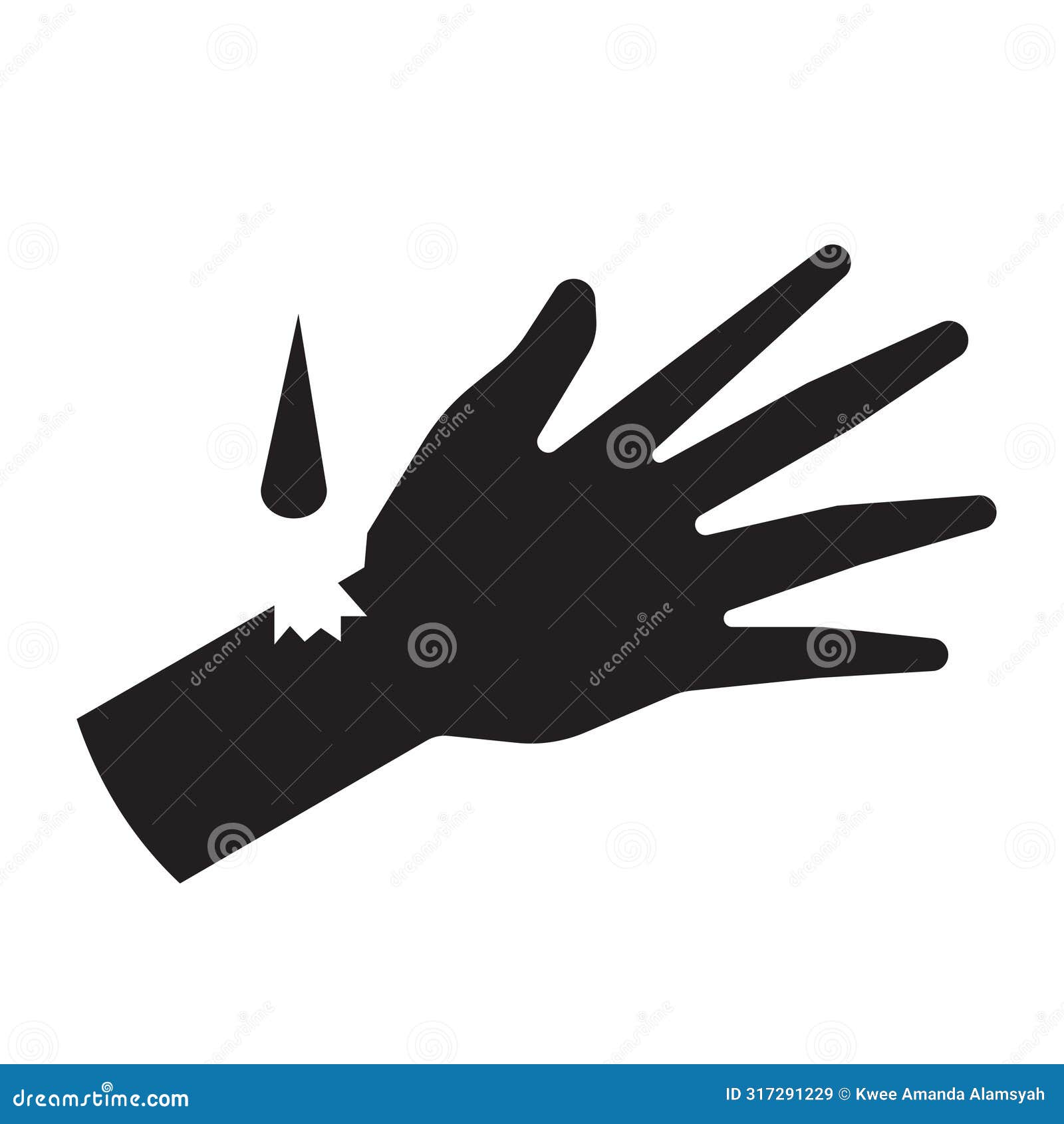 Corrosive Material on Hand Vector Icon Sign Stock Illustration ...