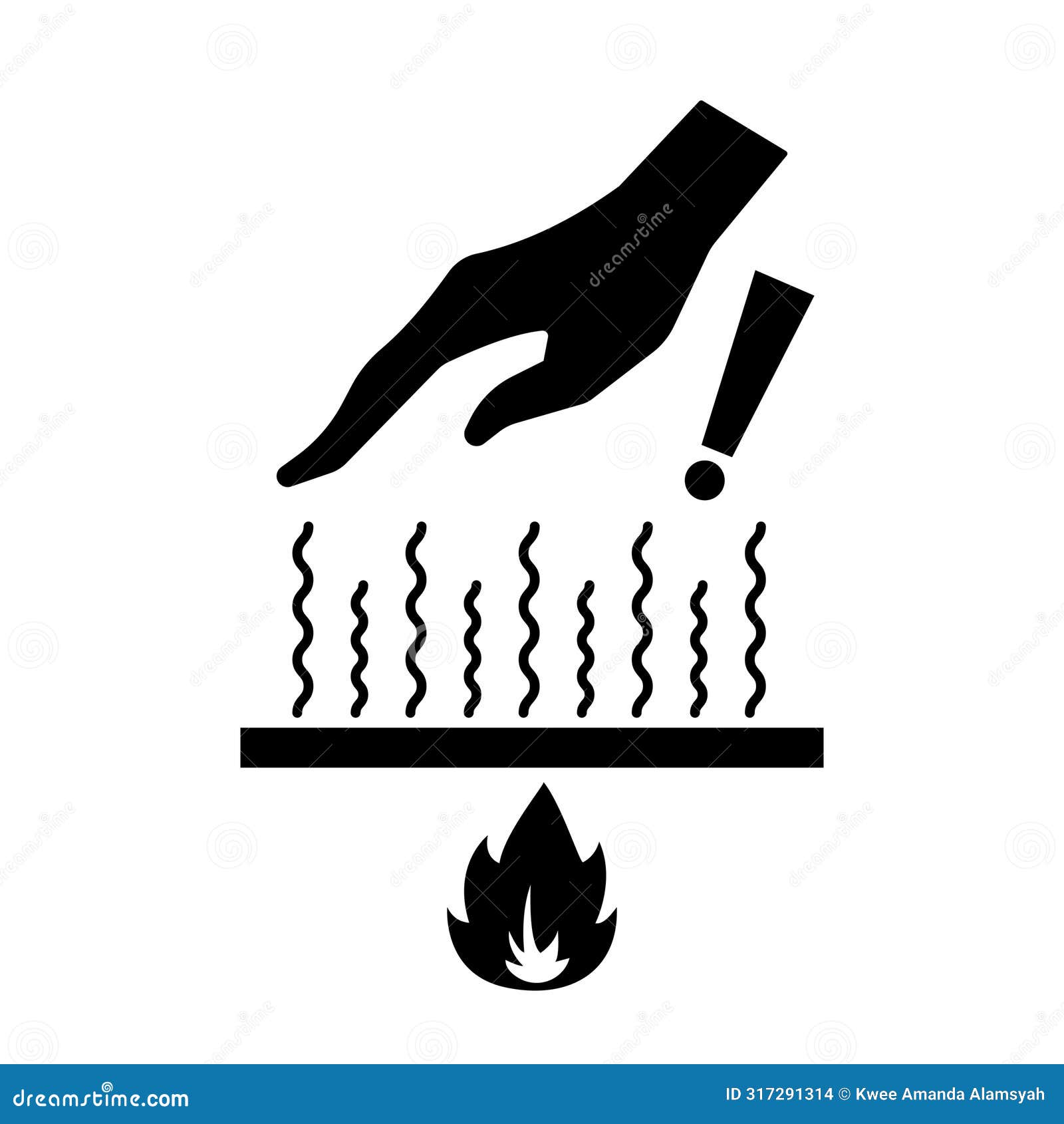 Caution Hot Surface Vector Icon Sign Stock Vector - Illustration of ...