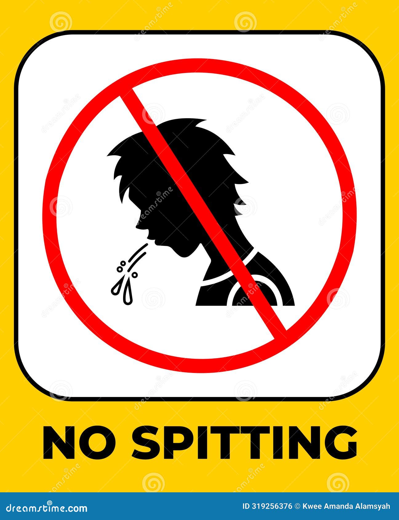 No Spitting Icon Board Vector No Spitting Sign Do Not Spit Here ...