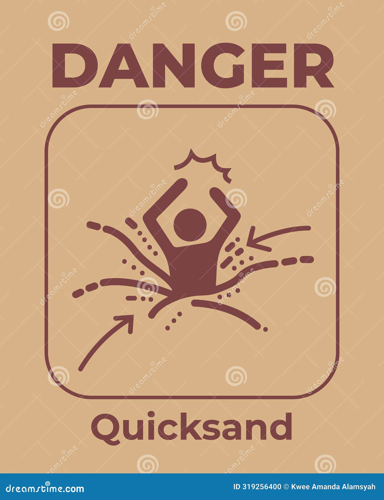 Danger Quicksand Vector Poster Stock Illustration - Illustration of ...