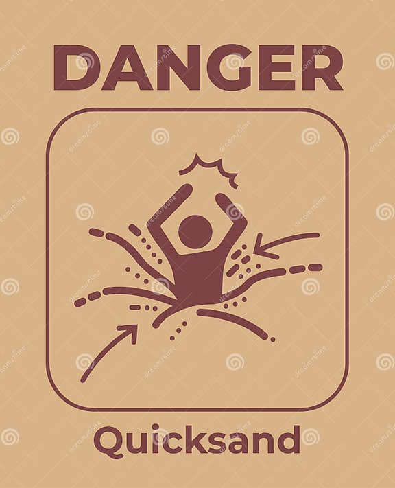 Danger Quicksand Vector Poster Stock Illustration - Illustration of ...