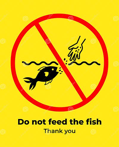 Do Not Feed the Fish Vector Poster Stock Illustration - Illustration of ...