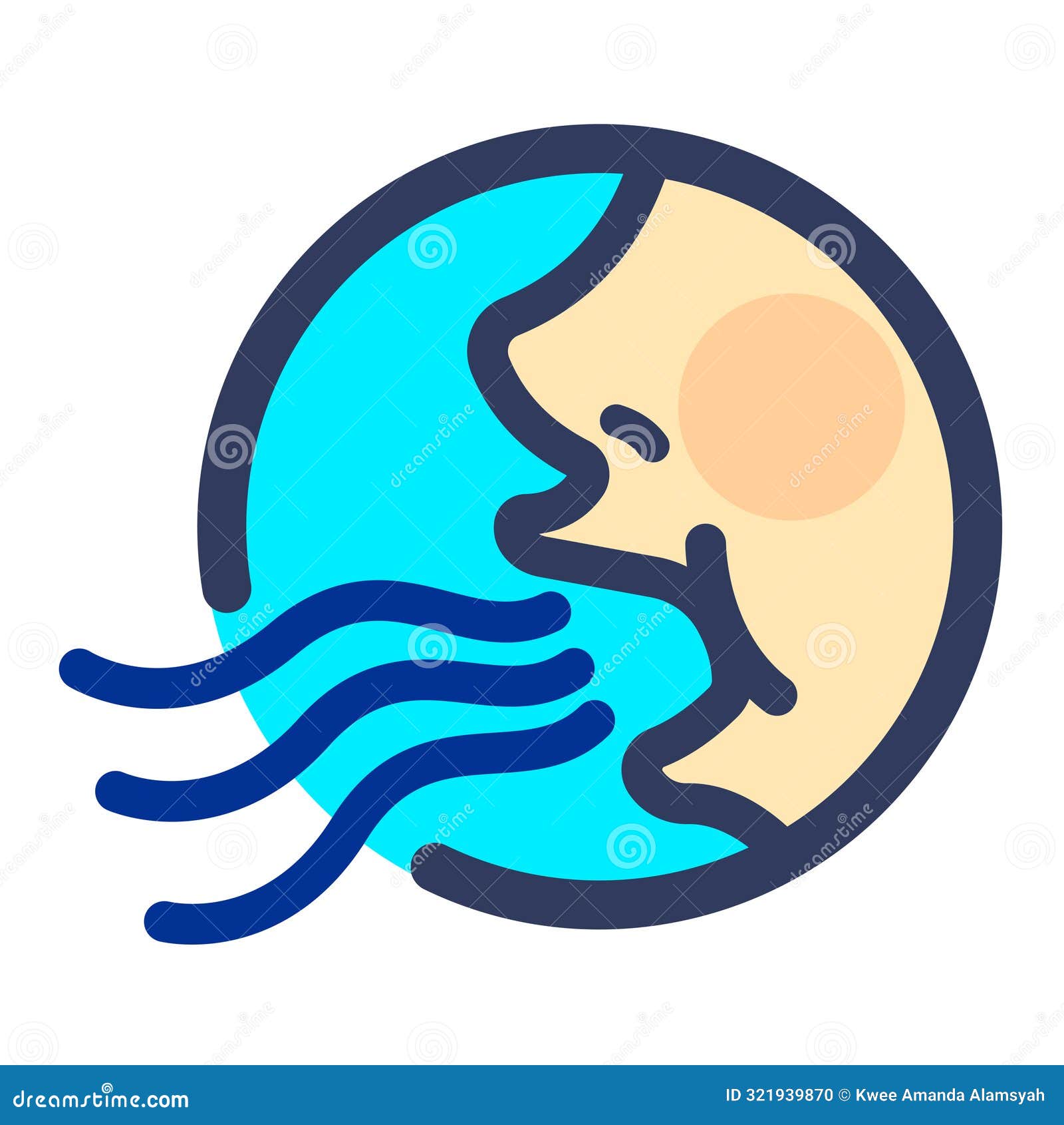 Yawn colorful vector icon stock vector. Illustration of pictogram ...