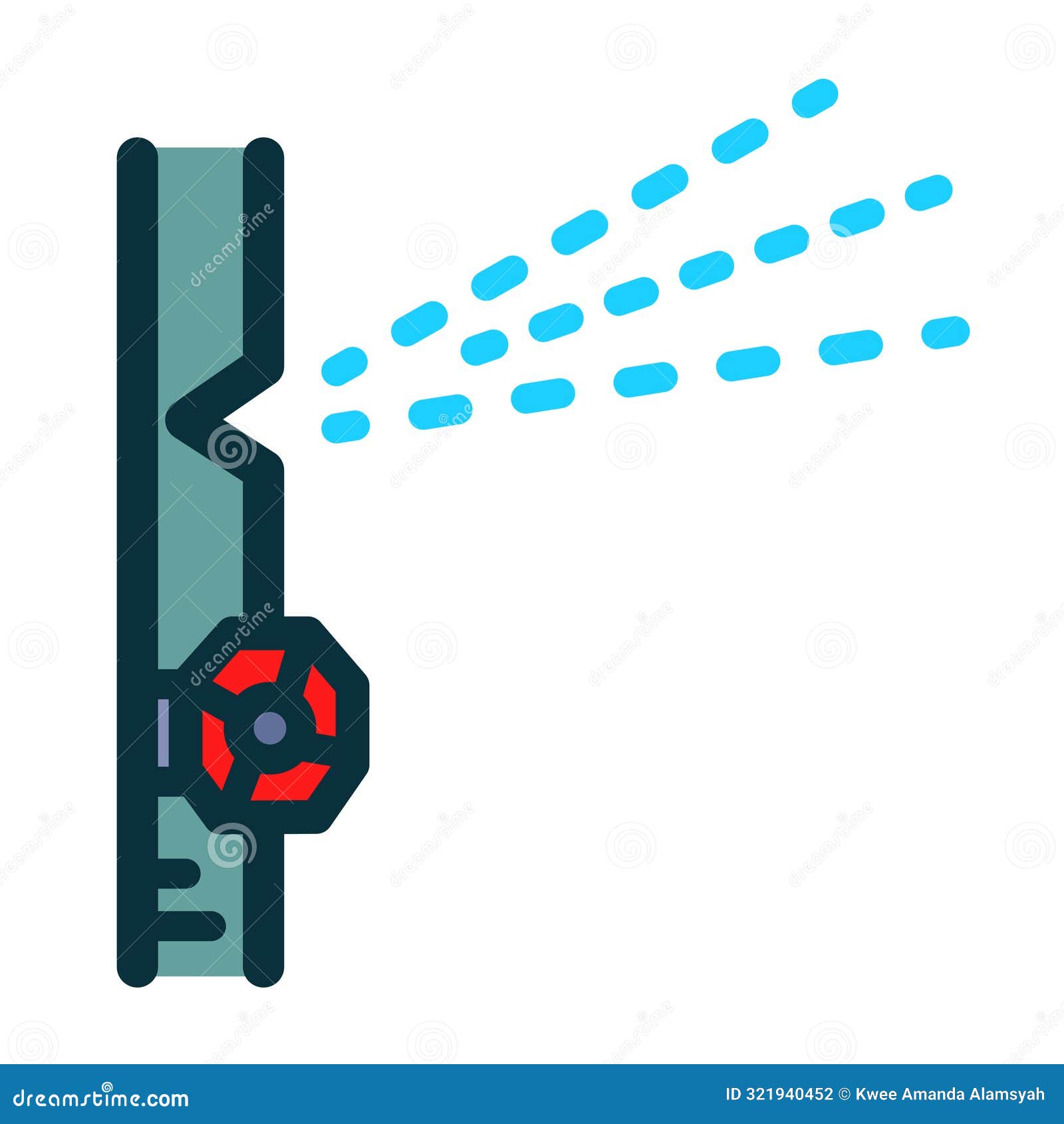 Broken Water Pipe Vector Icon Colored Stock Vector - Illustration of ...