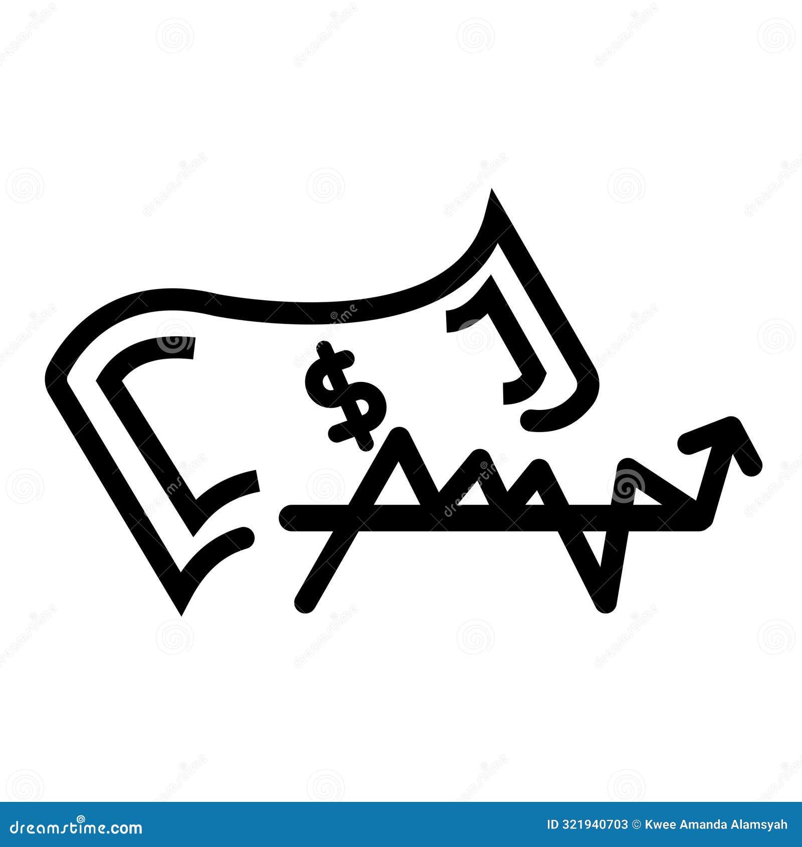 Dollar Money and Stock Gains Arrow Vector Icon Stock Vector ...