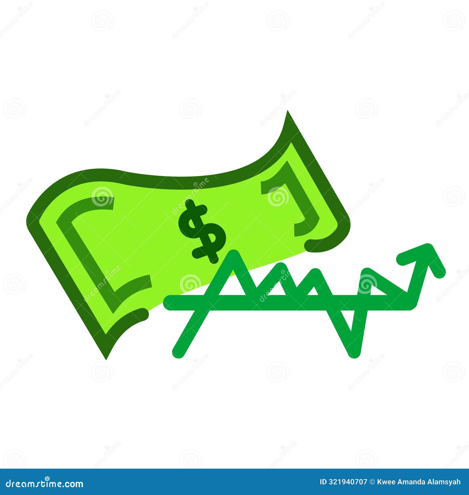 Dollar Money and Stock Gains Arrow Vector Icon Stock Vector ...