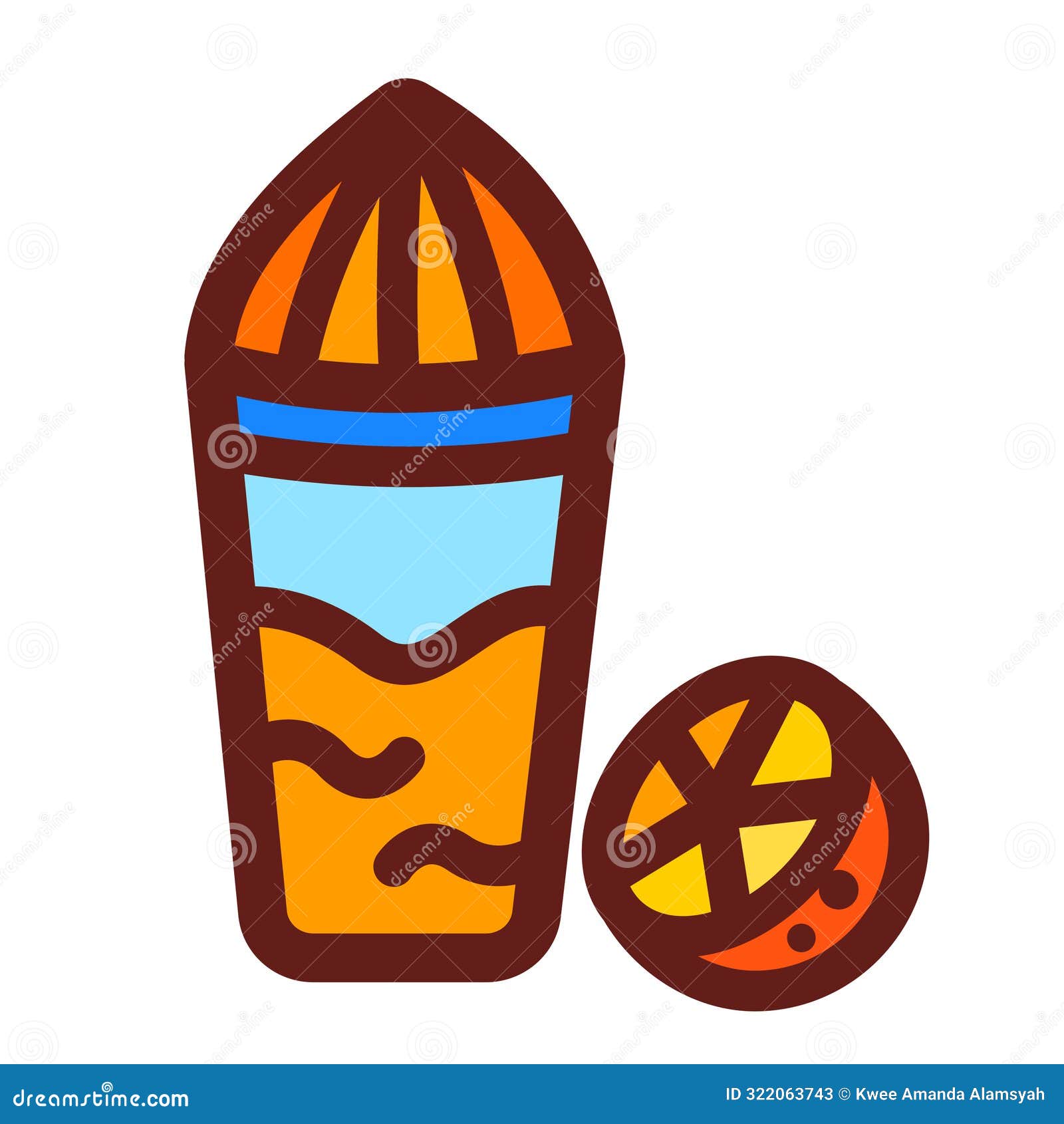 Orange Squeezer Colored Vector Icon Stock Vector - Illustration of ...