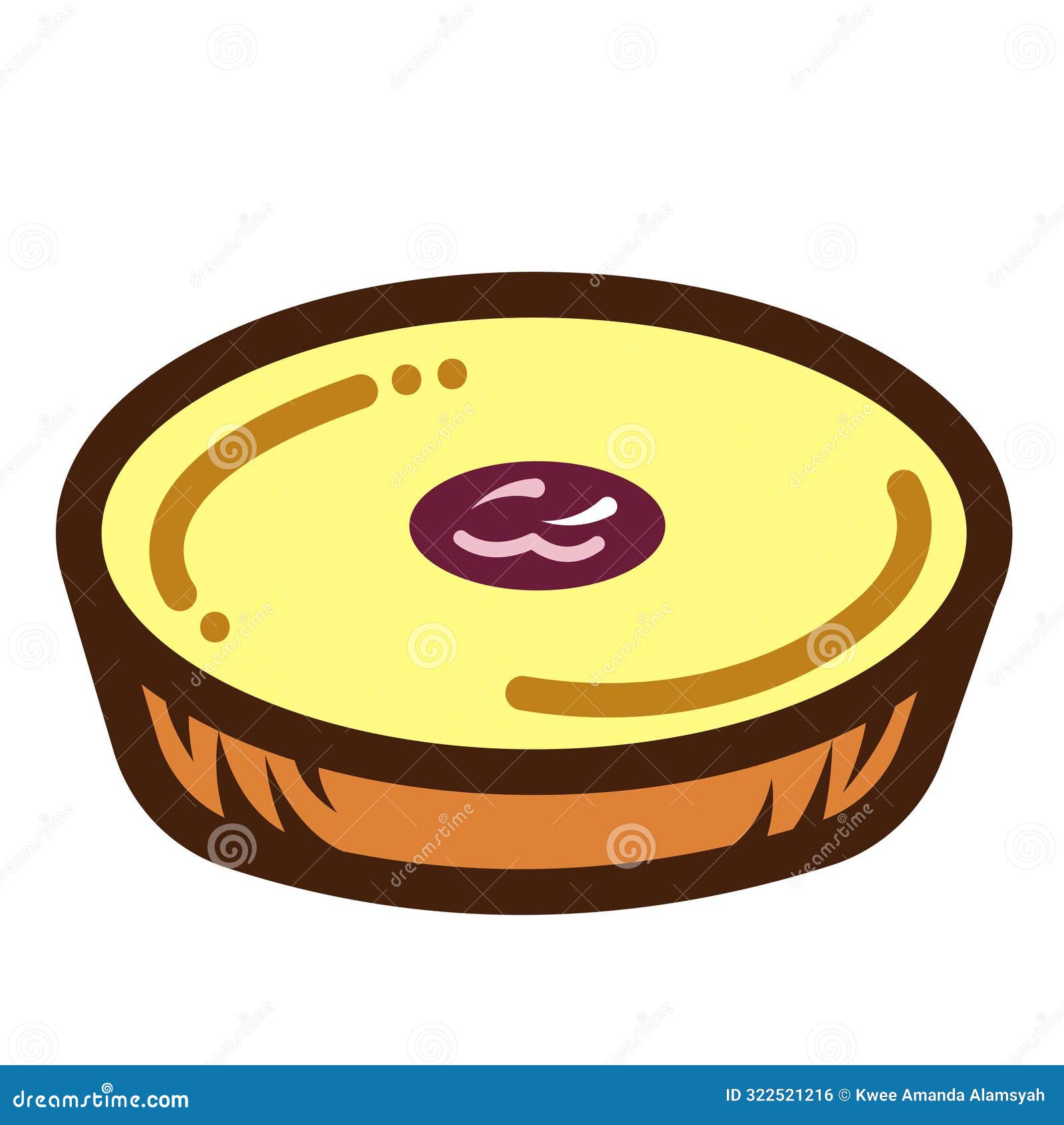 Kue Lumpur Colored Vector Icon Stock Illustration - Illustration of ...