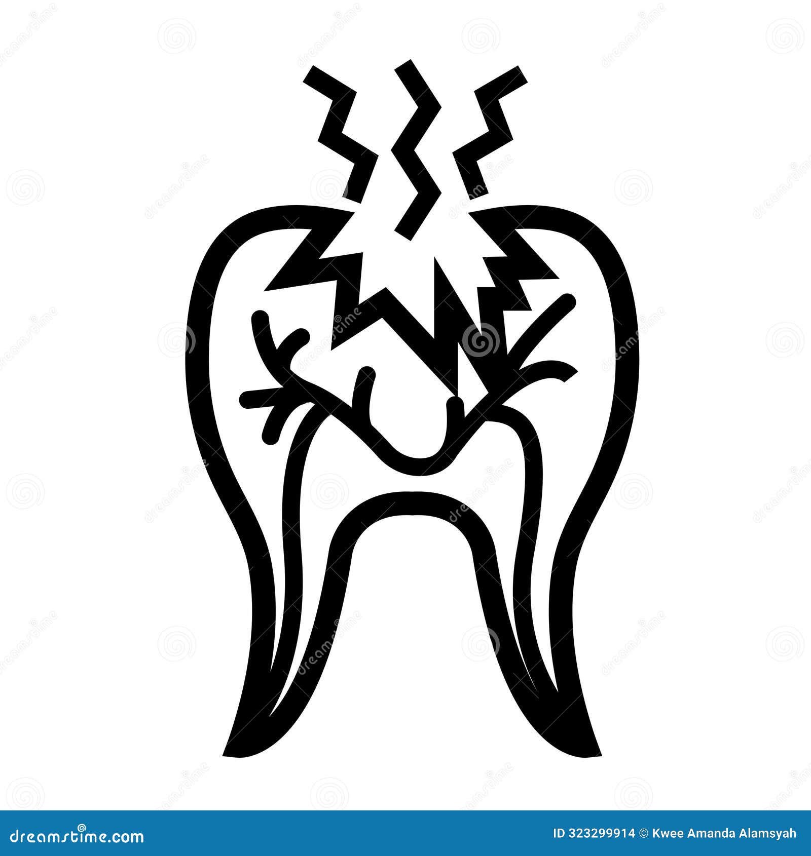 Tooth cavity vector icon stock vector. Illustration of human - 323299914