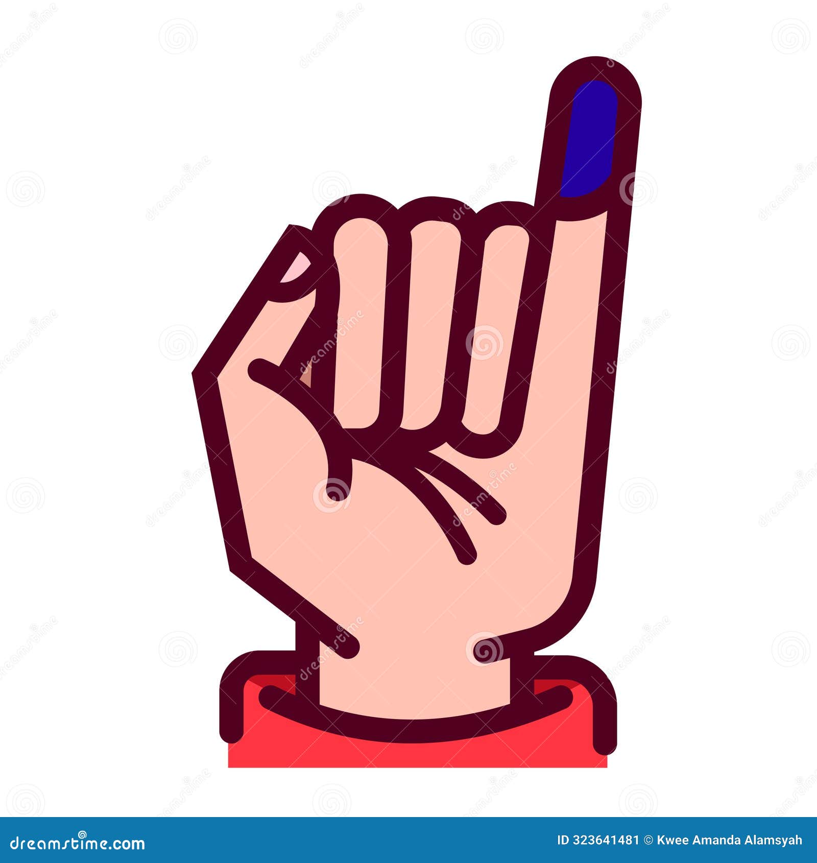 Inked Finger Colorful Vector Icon Illustration Stock Illustration ...