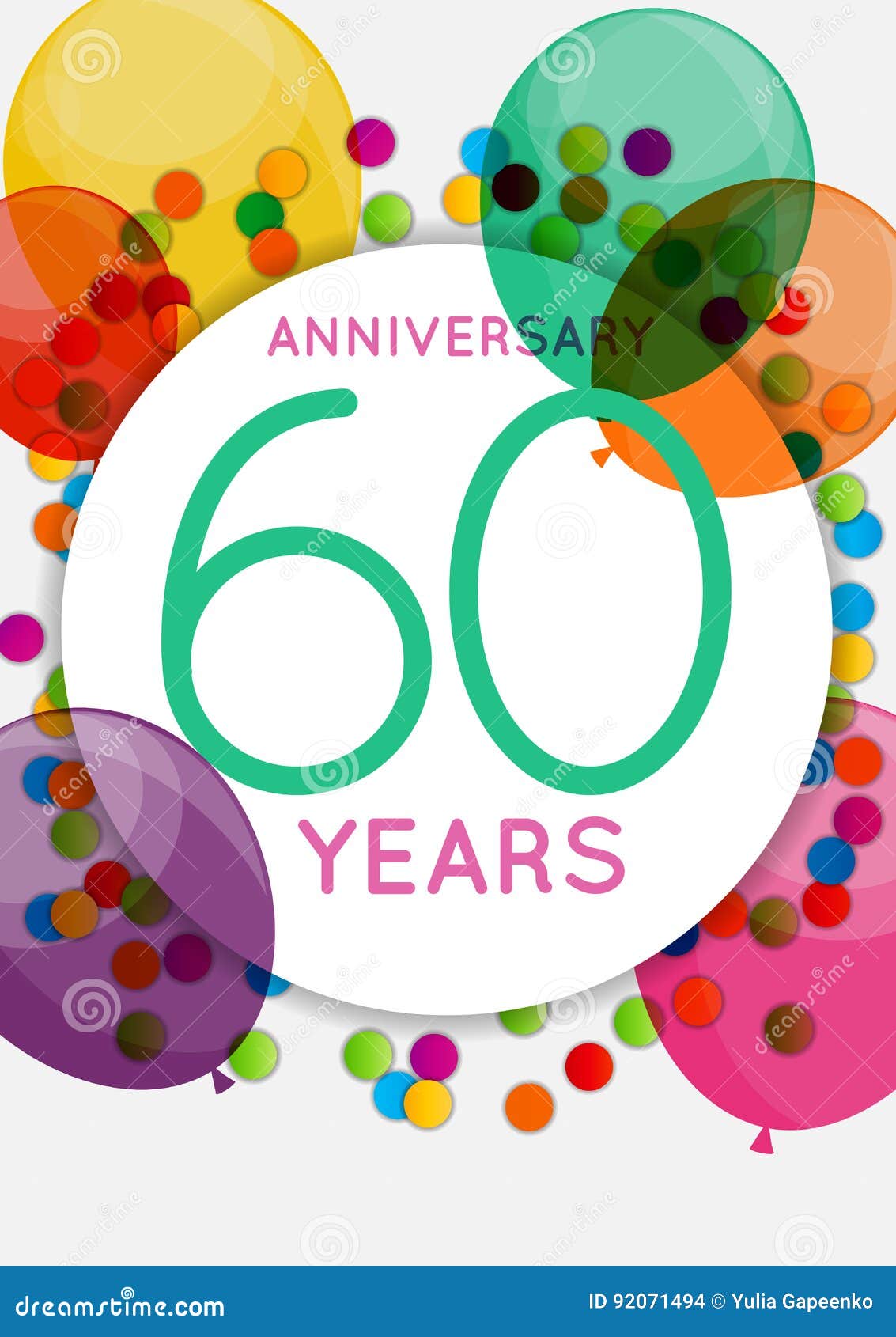 Template 60 Years Anniversary Congratulations, Greeting Card ...