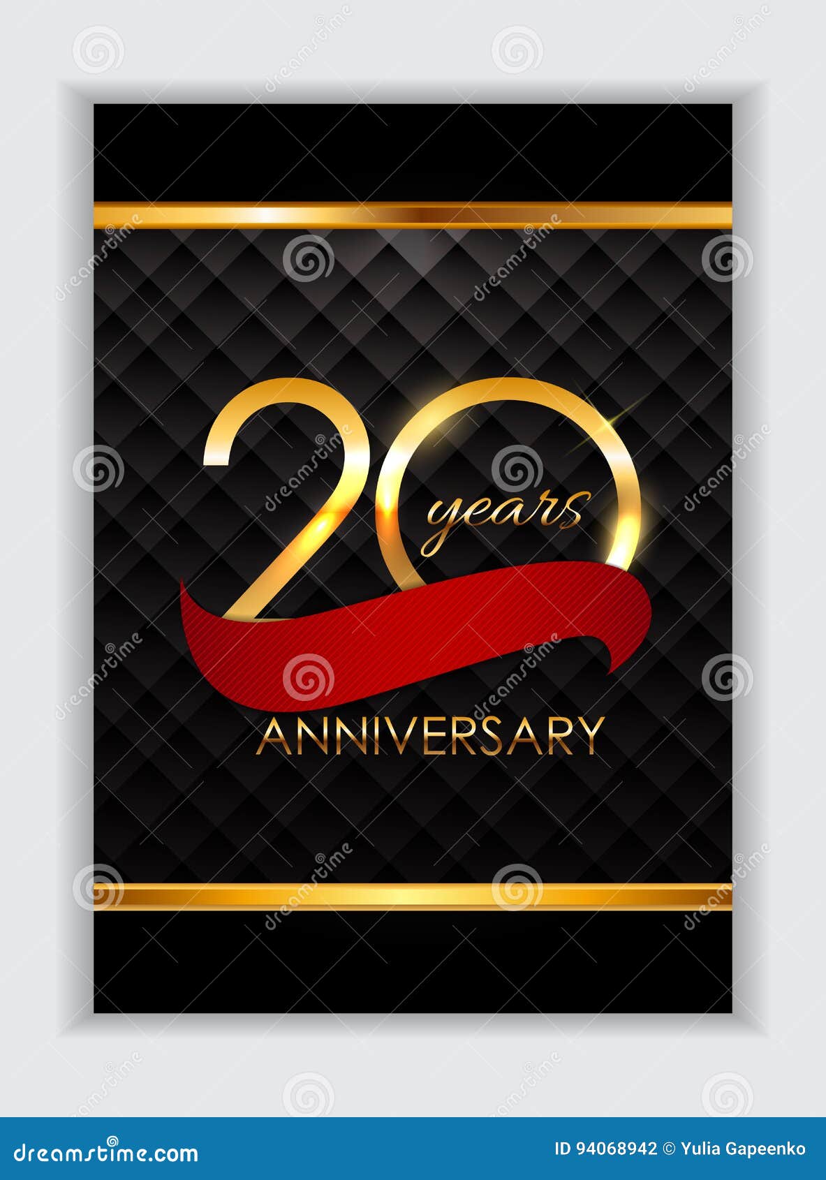 Template 20 Years Anniversary Congratulations Vector Illustratio Stock ...